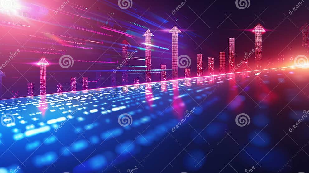 Busy Computer Screen with Numerous Arrows Stock Photo - Image of ...
