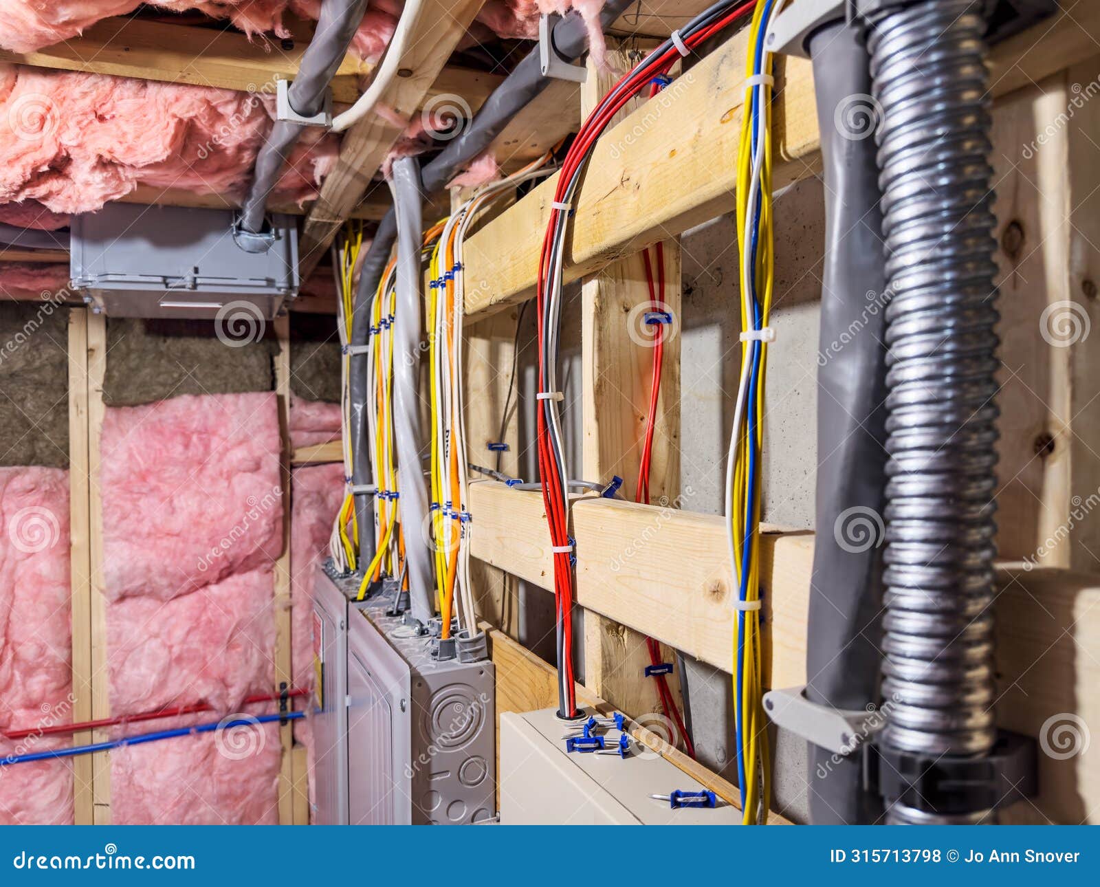 Busy Connection System in Utility Room Stock Photo - Image of heavy ...