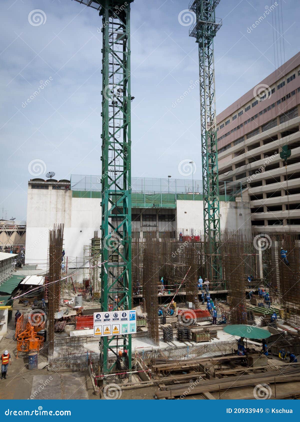 Busy construction site stock image. Image of equipment - 20933949