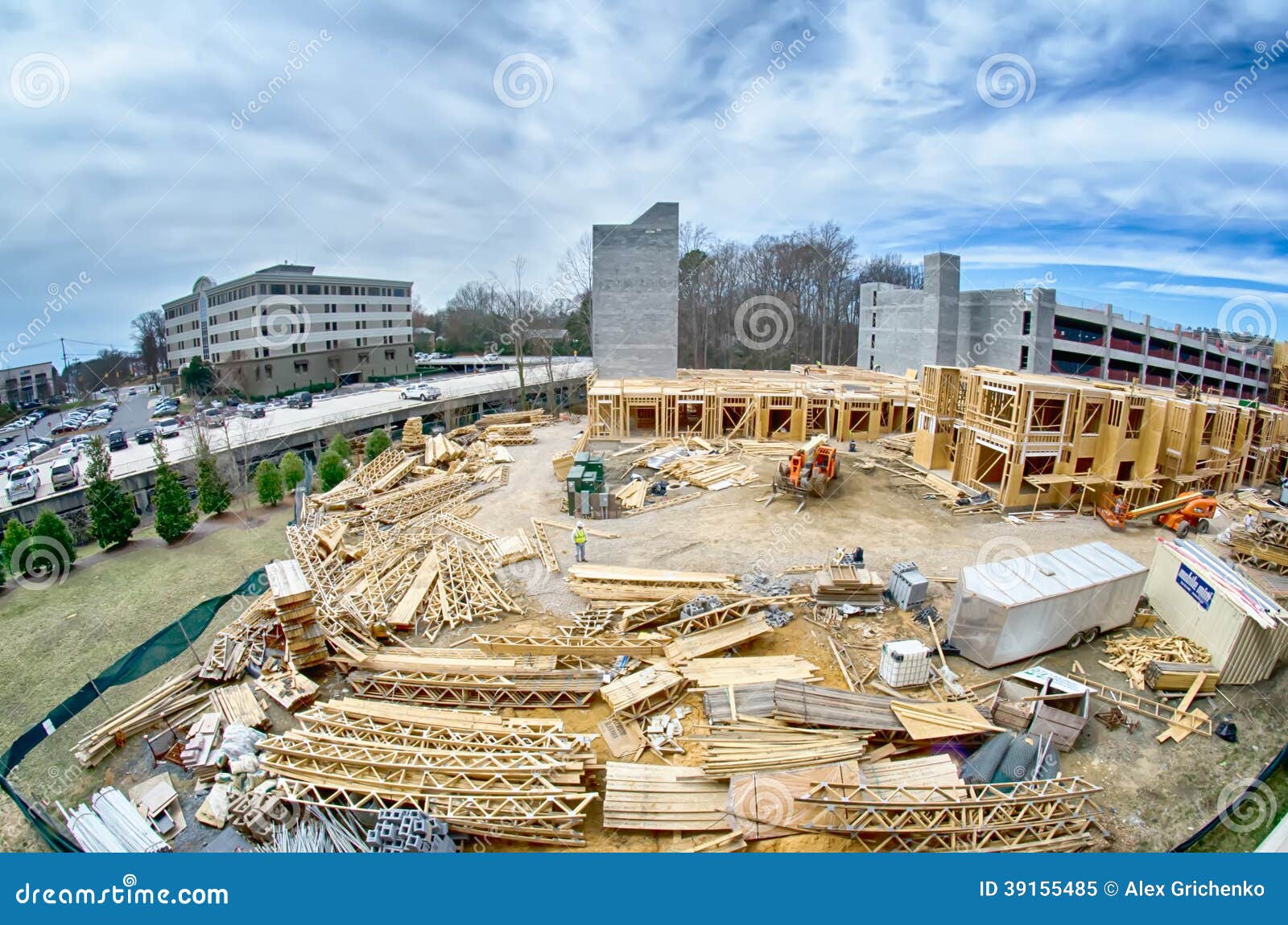 Busy construction site stock image. Image of architecture - 39155485