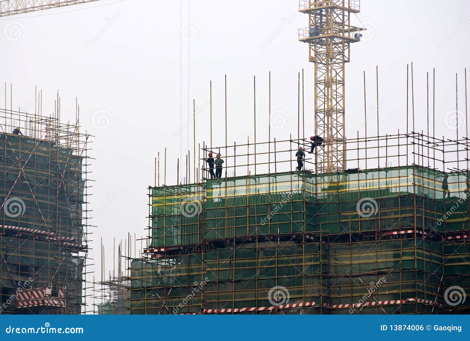 Busy Construction Site View Stock Photo - Image of development, tower ...