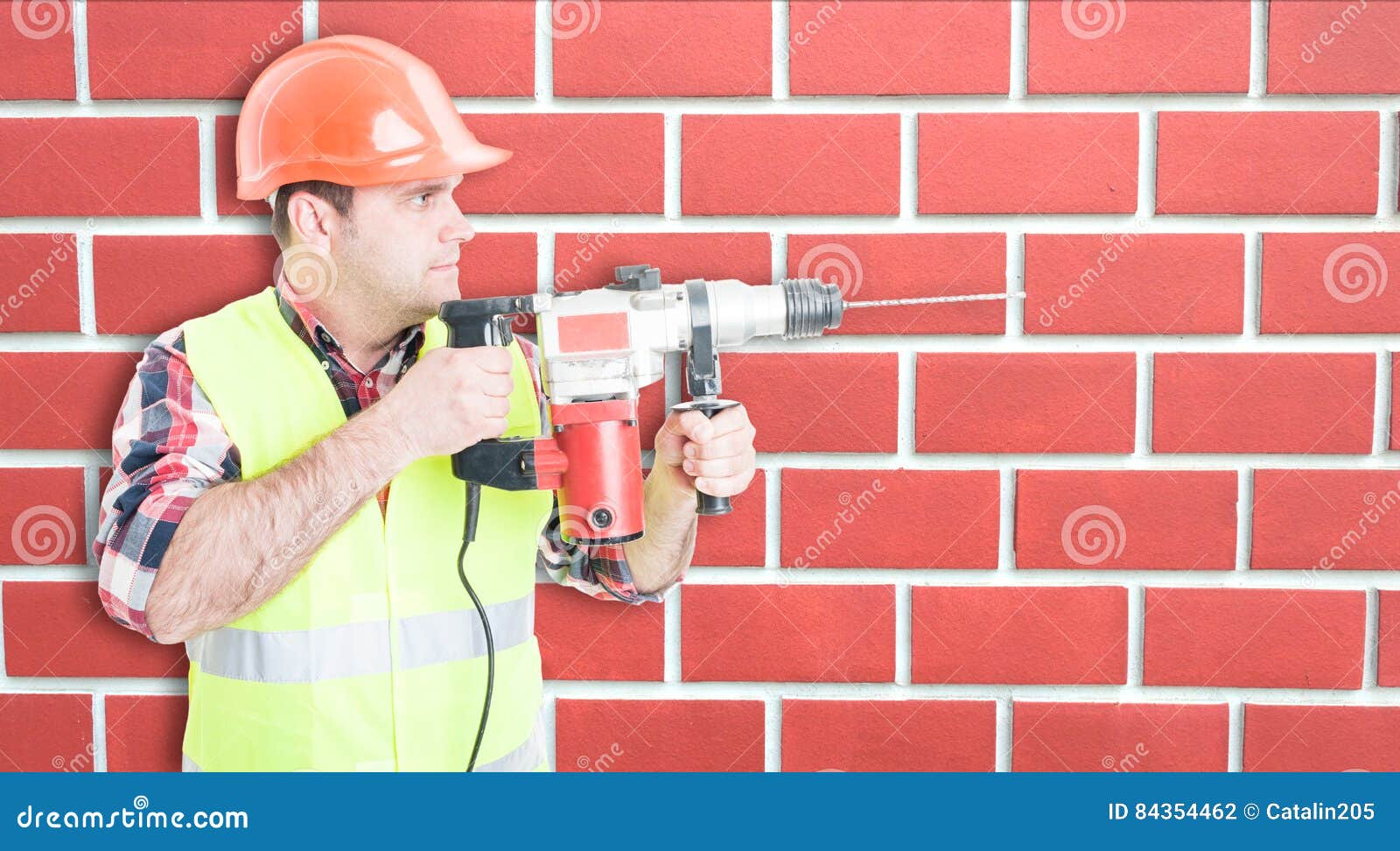 Busy Constructor Repairing Something with Drill Tool Stock Photo ...