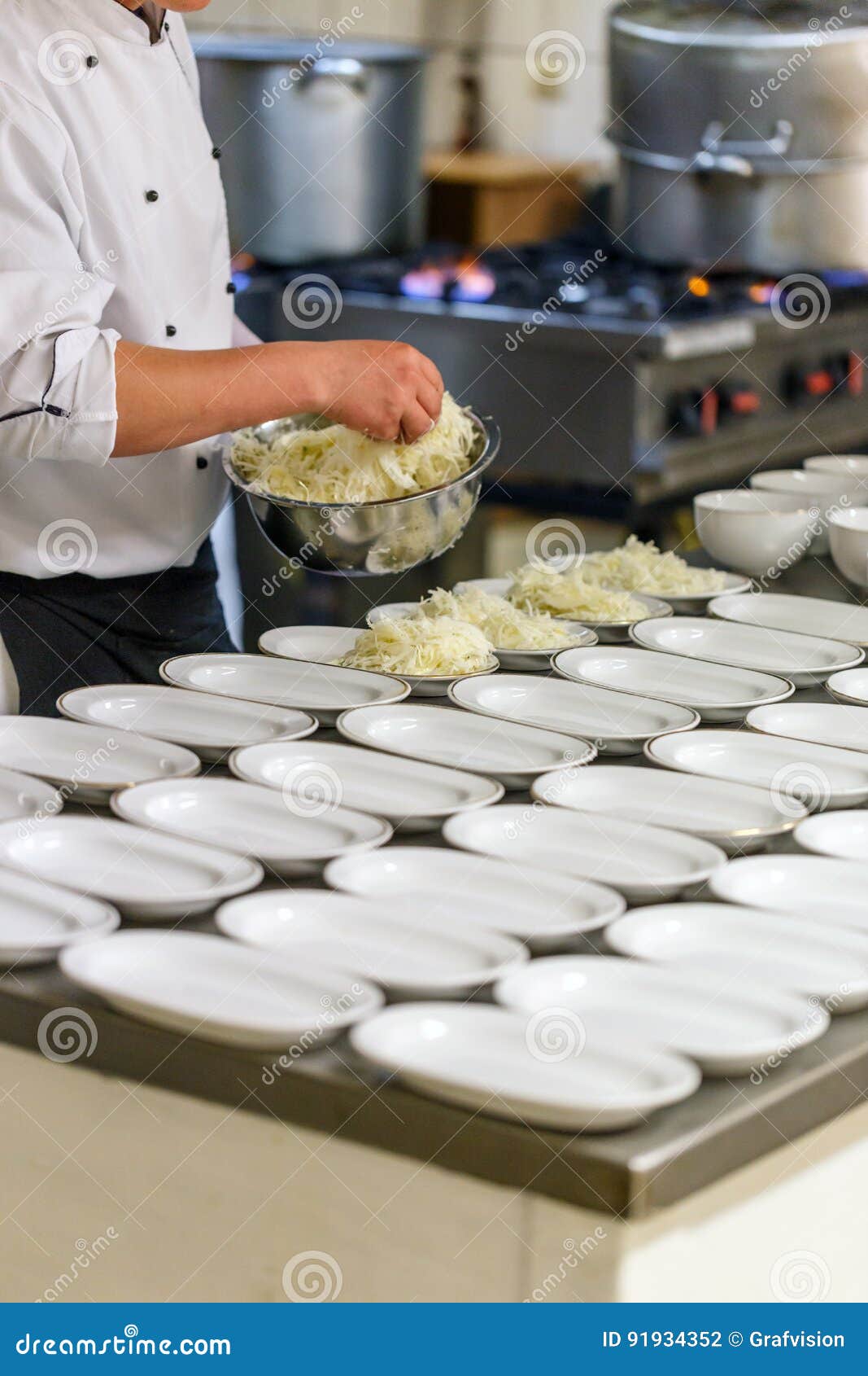 Busy cook at work stock photo. Image of person, served - 91934352