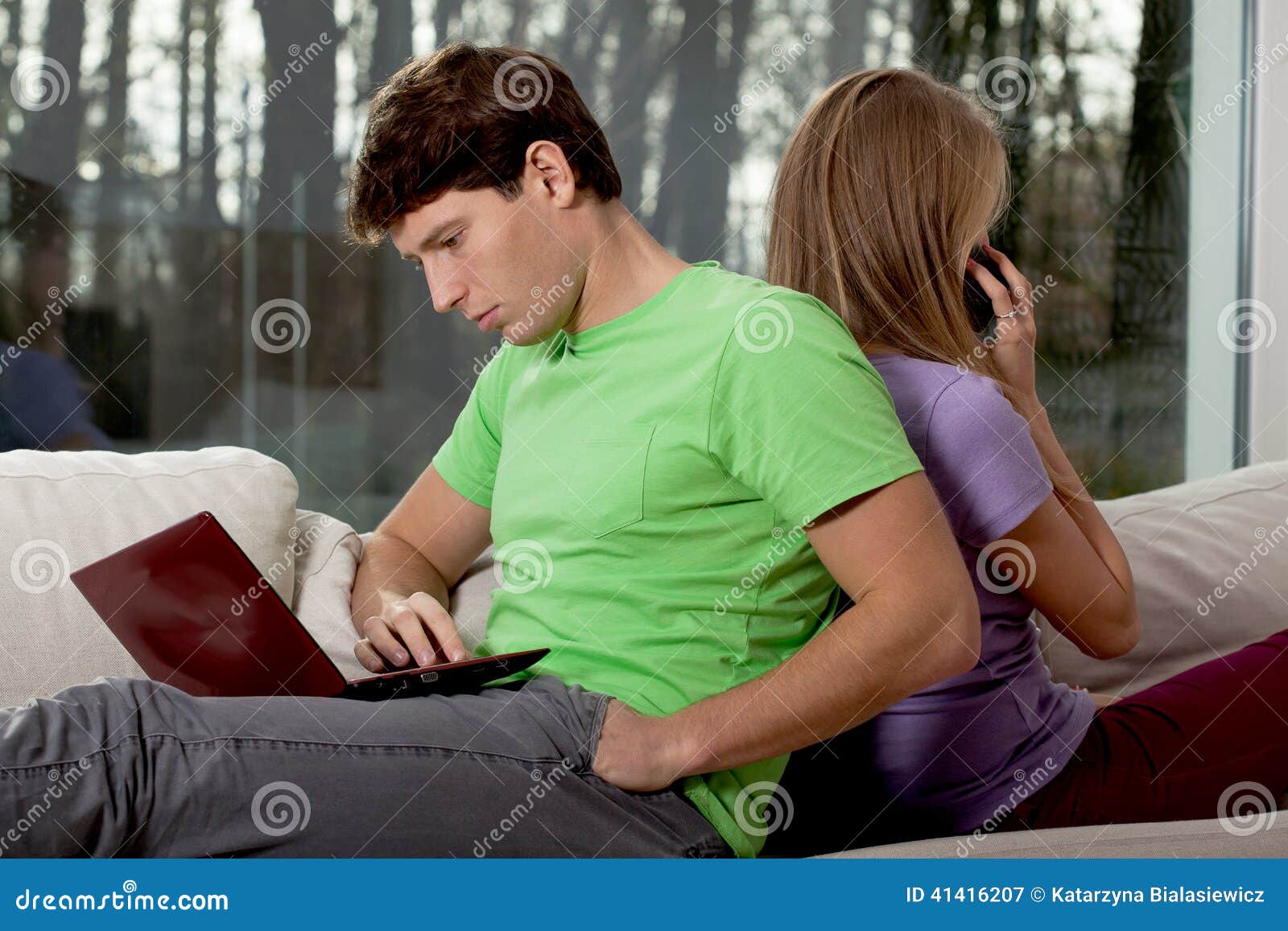 Busy couple stock image. Image of room, lifestyle, boyfriend - 41416207