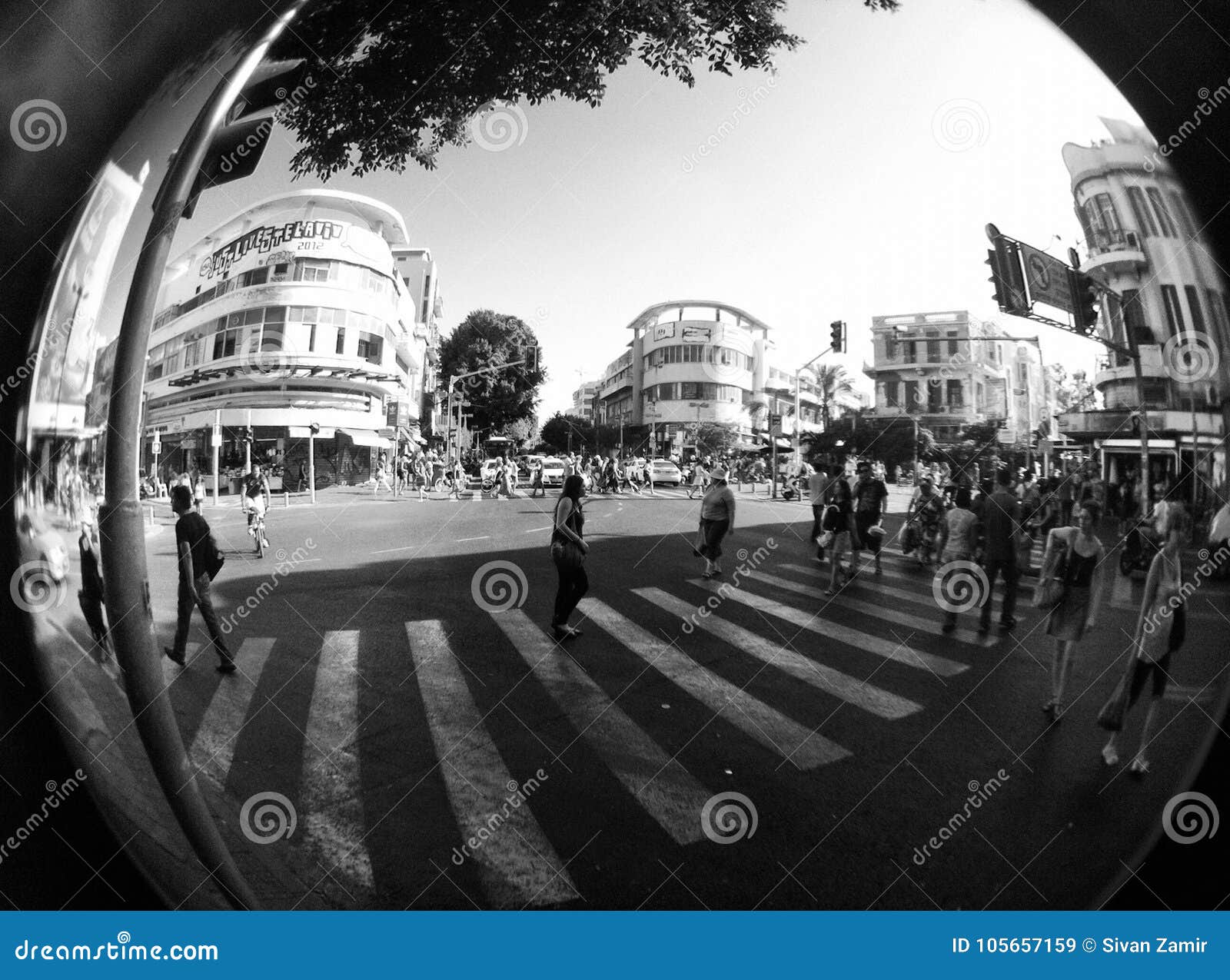 Fish eye crossroads editorial stock image. Image of never - 105657159