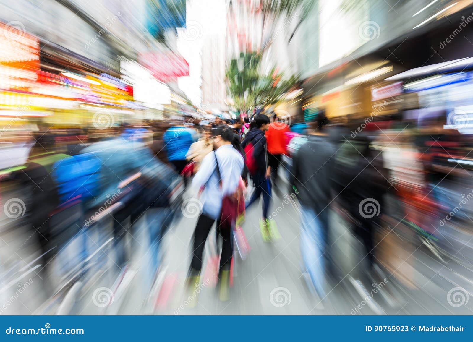 Busy Crowd in the City with Zoom Effect Editorial Stock Photo - Image ...
