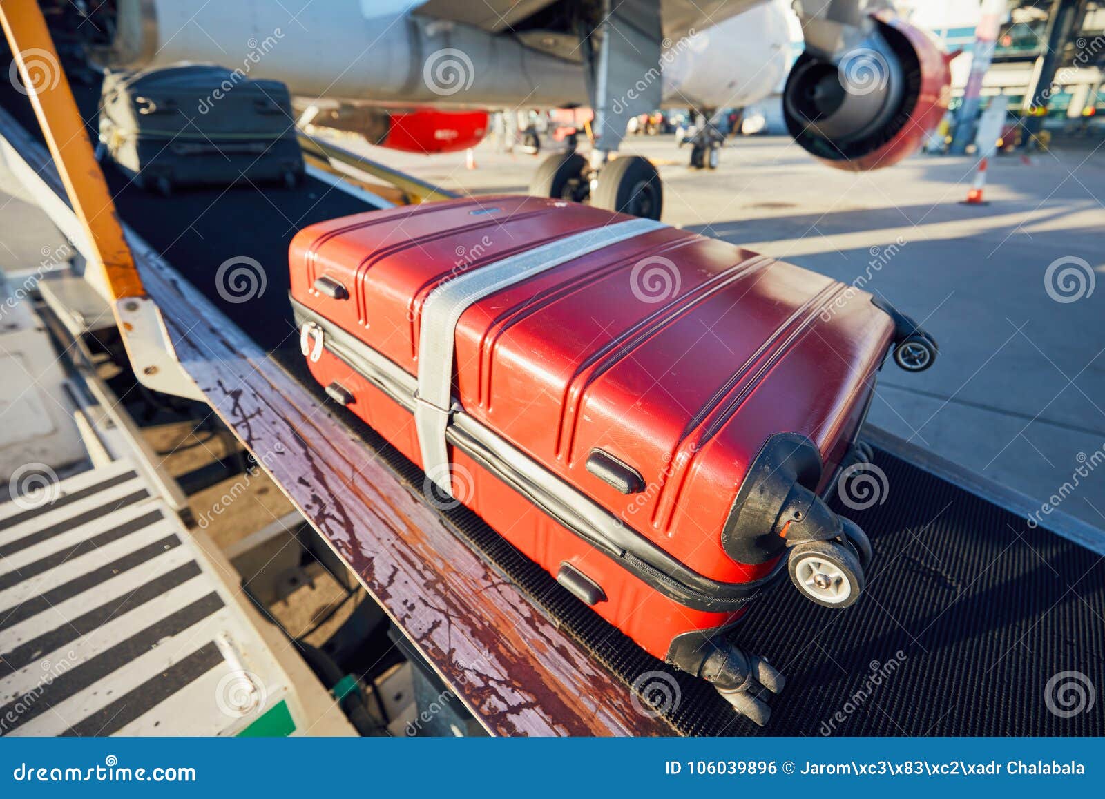 Loading Baggage To the Airplane Stock Photo - Image of flight ...