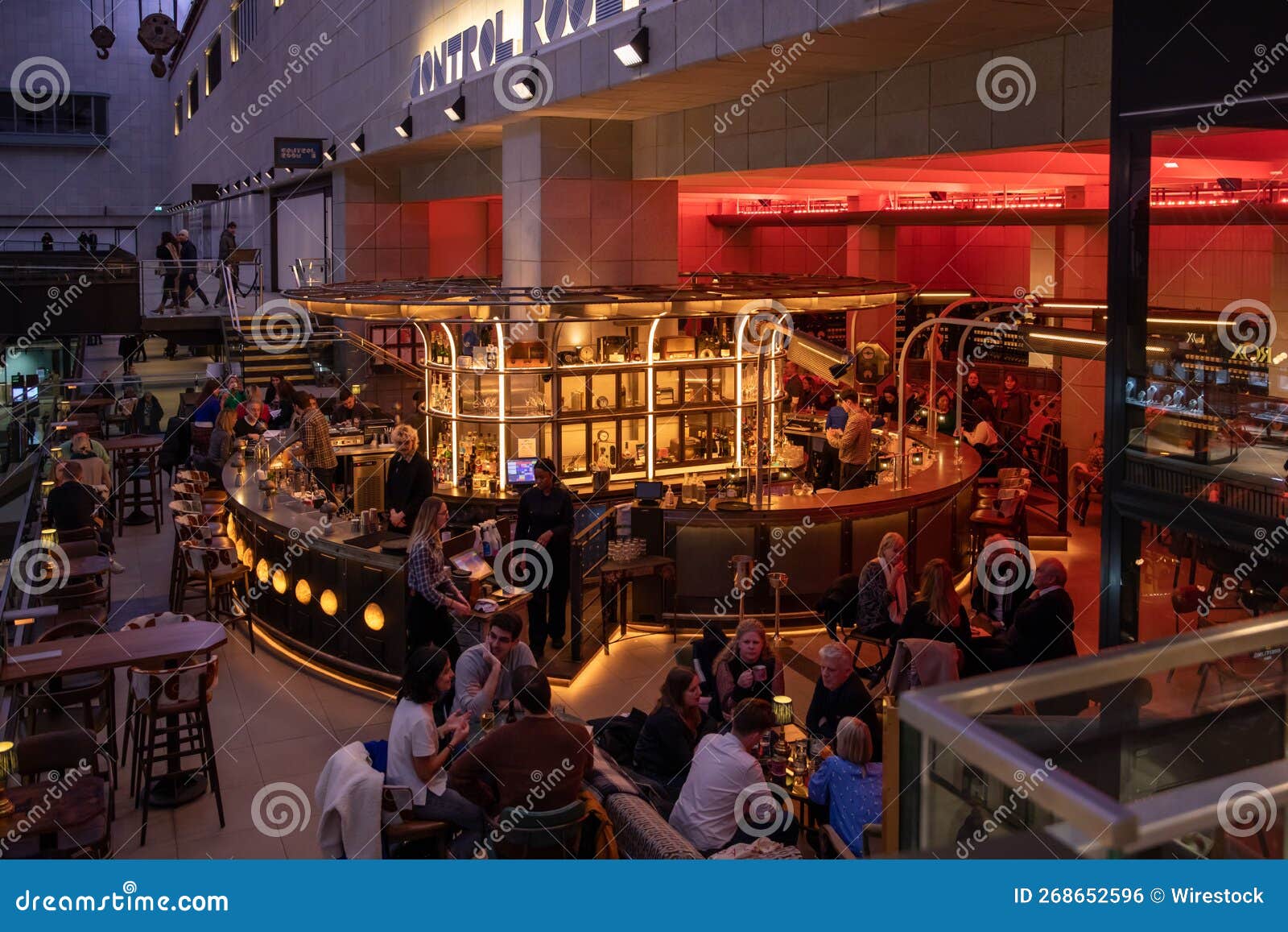 Busy Day at the Control Room B Restaurant in the Evening in London ...