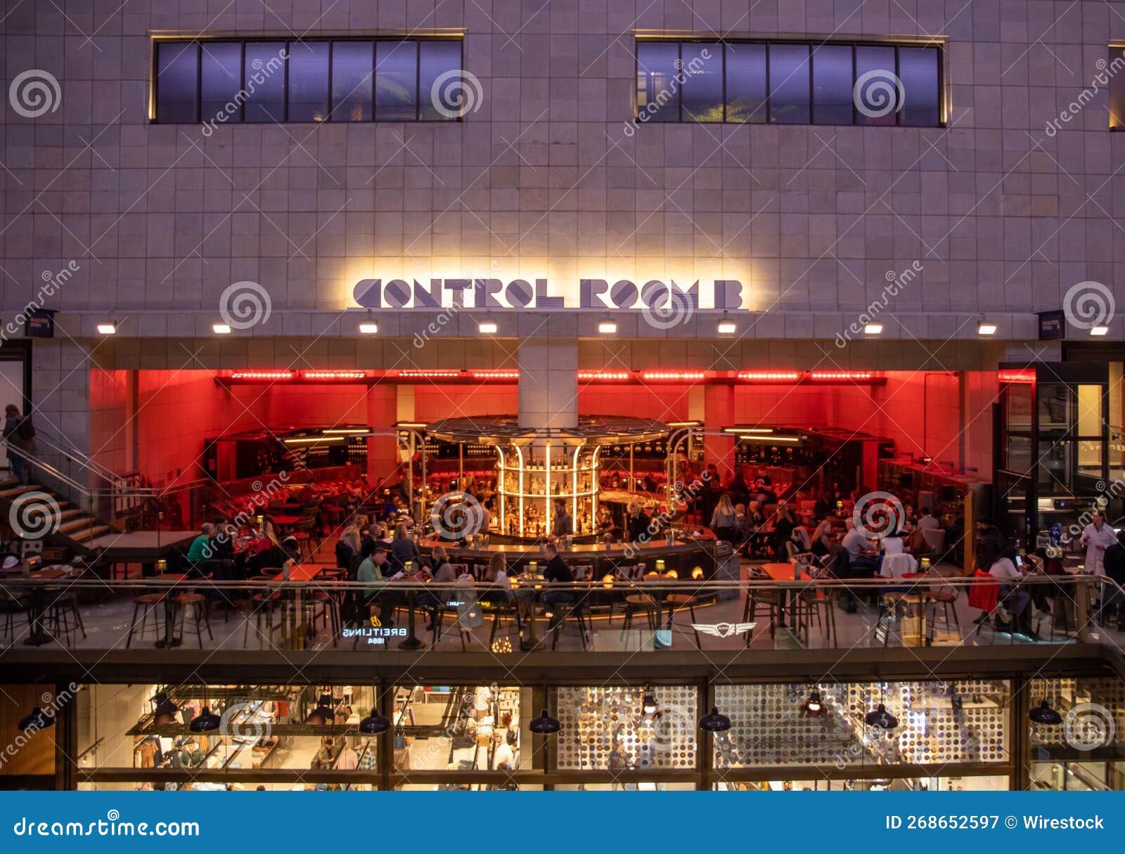 Busy Day at the Control Room B Restaurant in the Evening in London ...