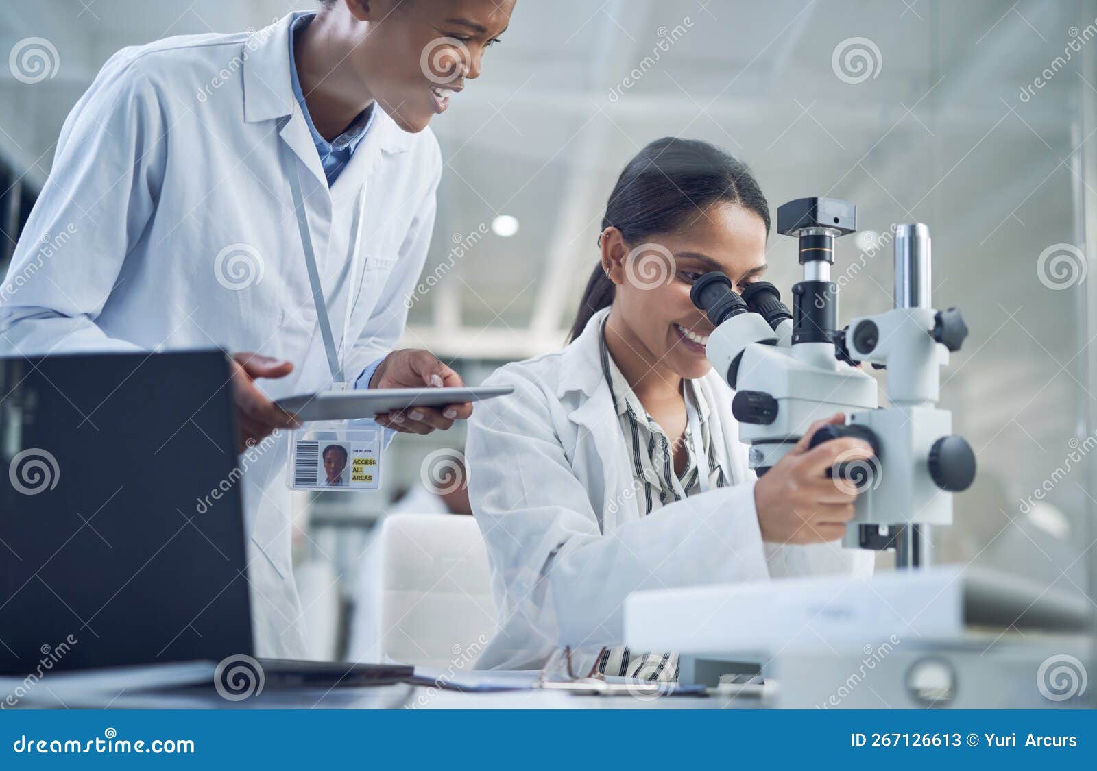 Busy with a Day of Experiments and Observations. Two Scientists Working ...