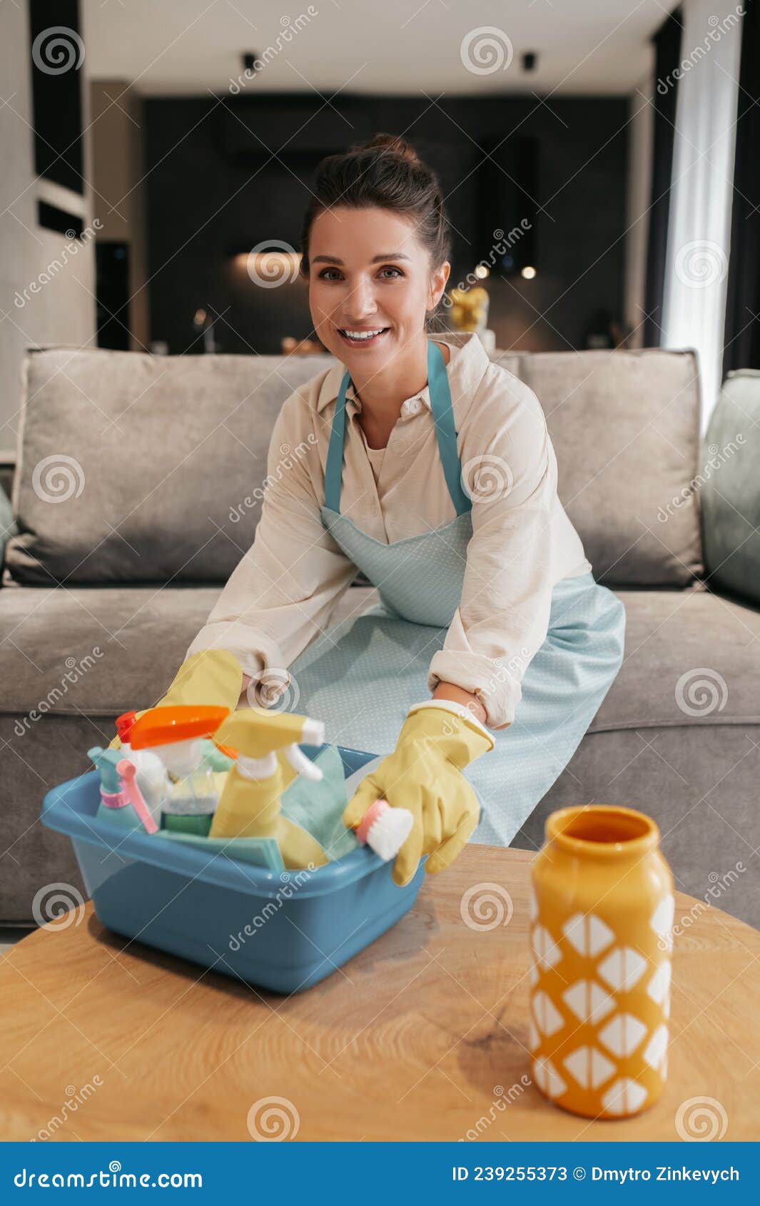 Young Woman Doing Housework and Looking Busy Stock Image - Image of ...