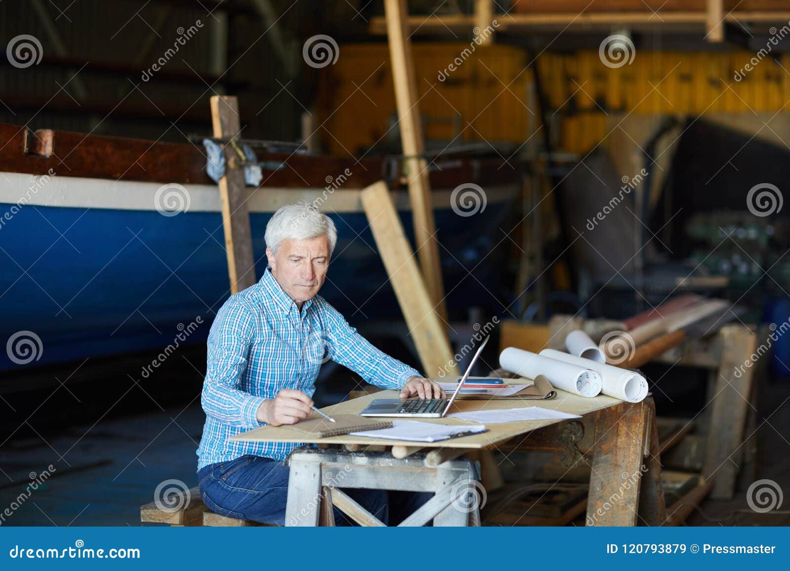 Busy engineer stock image. Image of carpenter, senior - 120793879