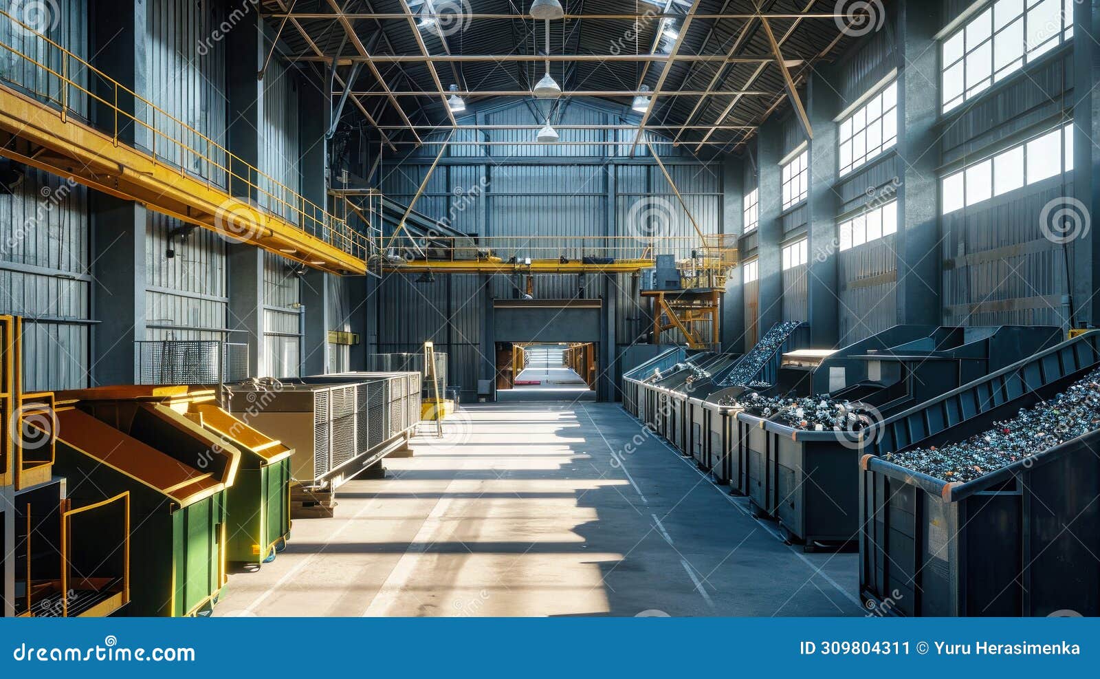 Busy Factory with Abundance of Metal Equipment Stock Illustration ...