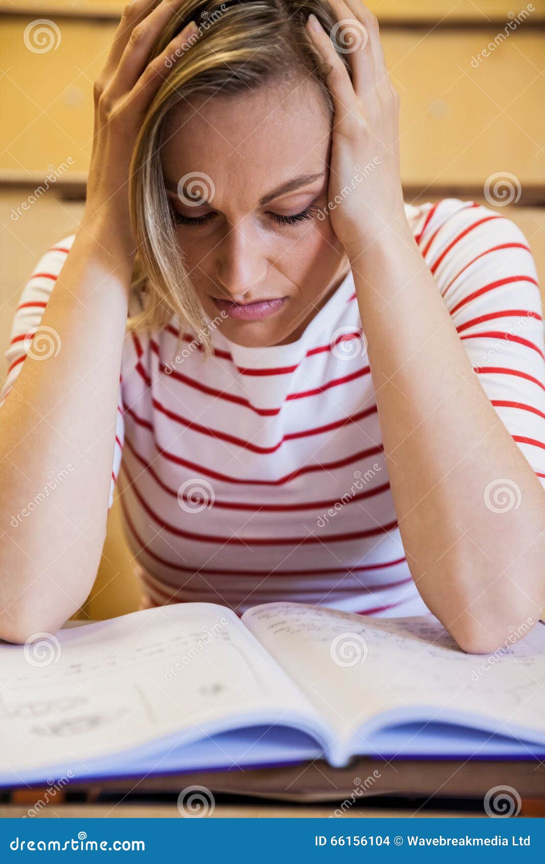 Busy Female Student Studying Stock Photo - Image of book, knowledge ...