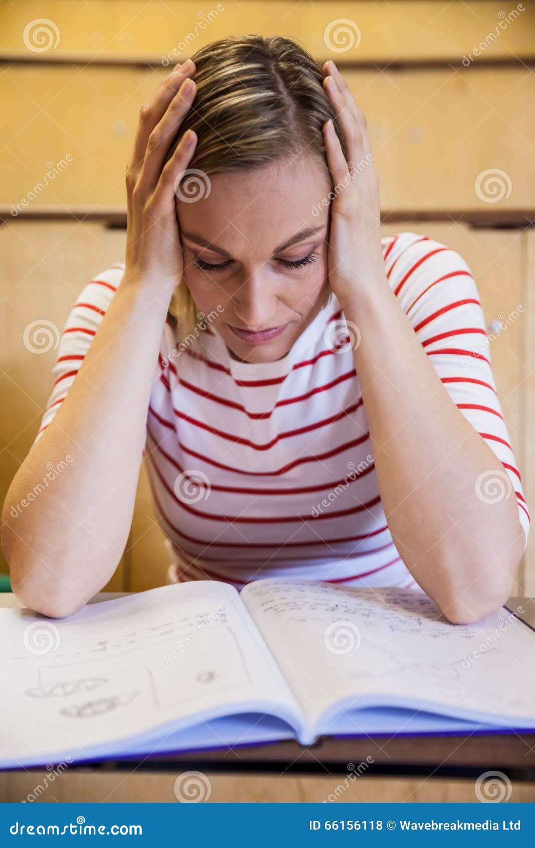 Busy Female Student Studying Stock Photo - Image of educational, notes ...