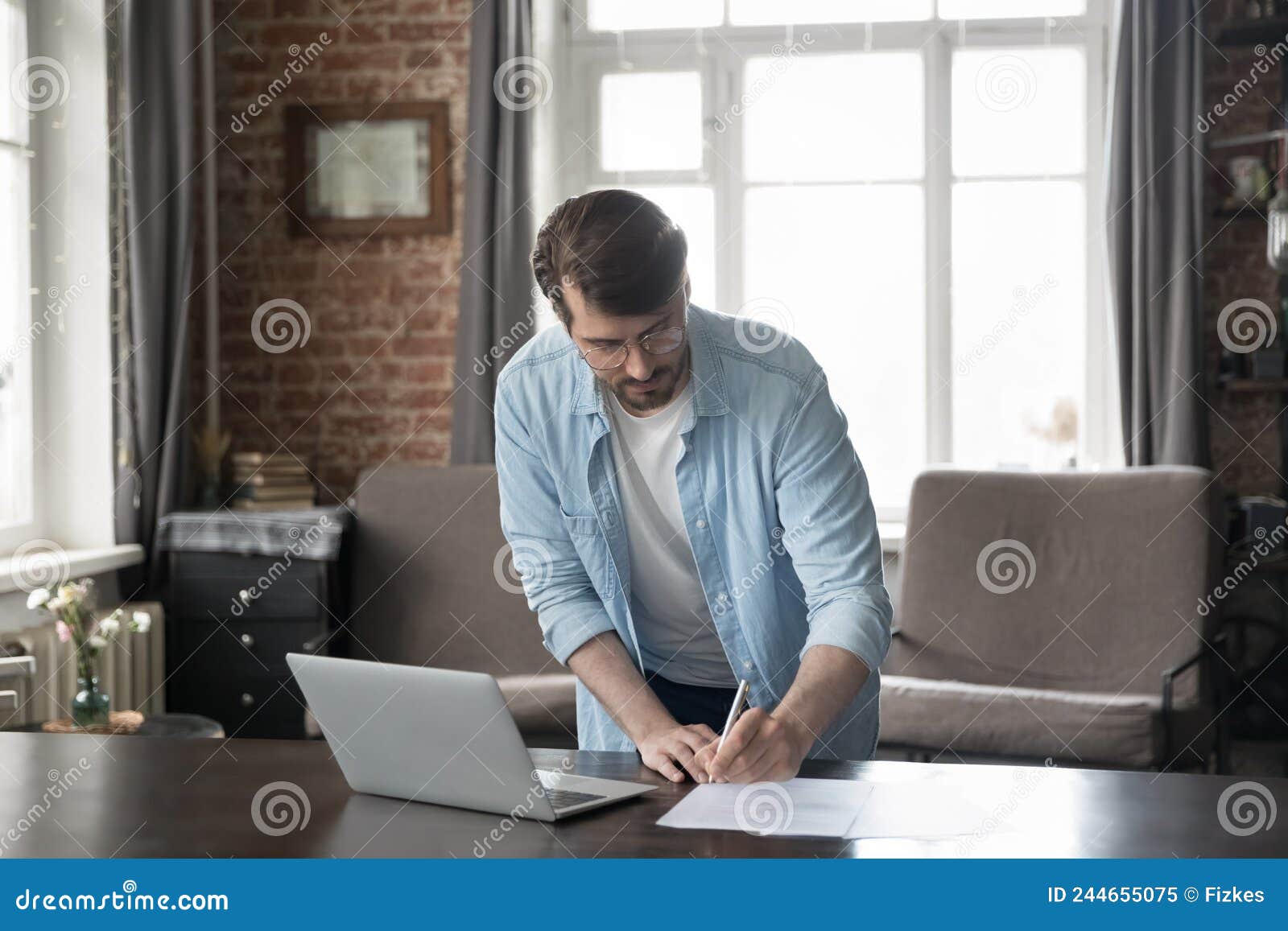 Busy Focused Business Man Signing Paper Contract, Checking Documents ...