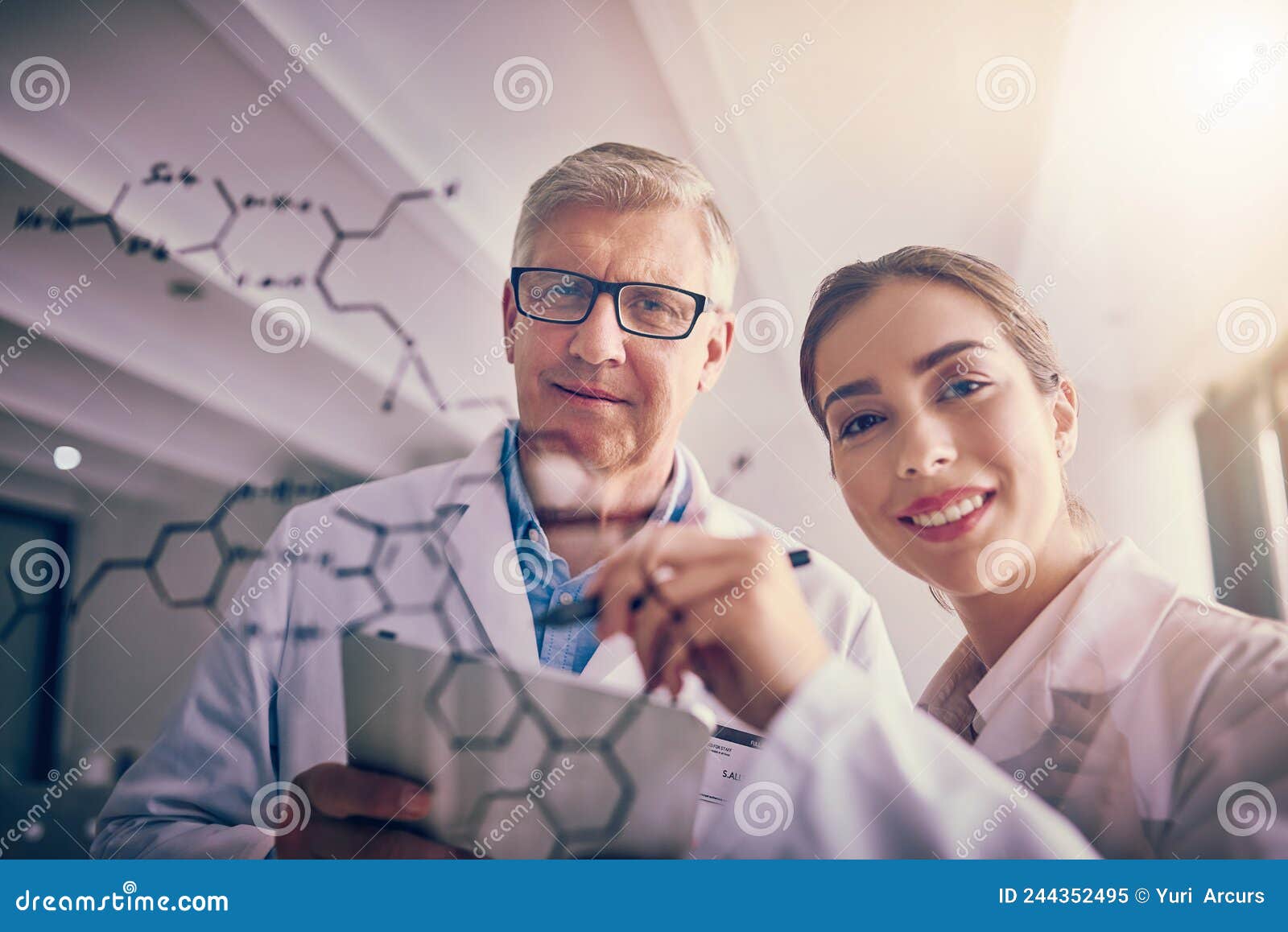 We are always Busy with Formulas and Equations. Portrait of Two Focused ...