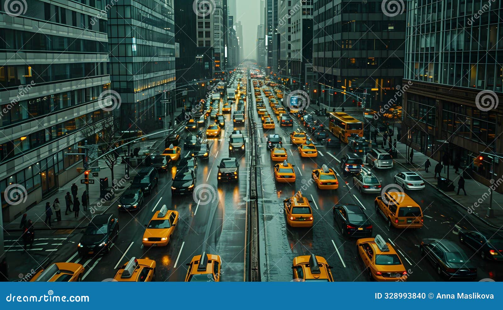 Busy Highway at Dusk: City Traffic and Pollution Stock Illustration ...