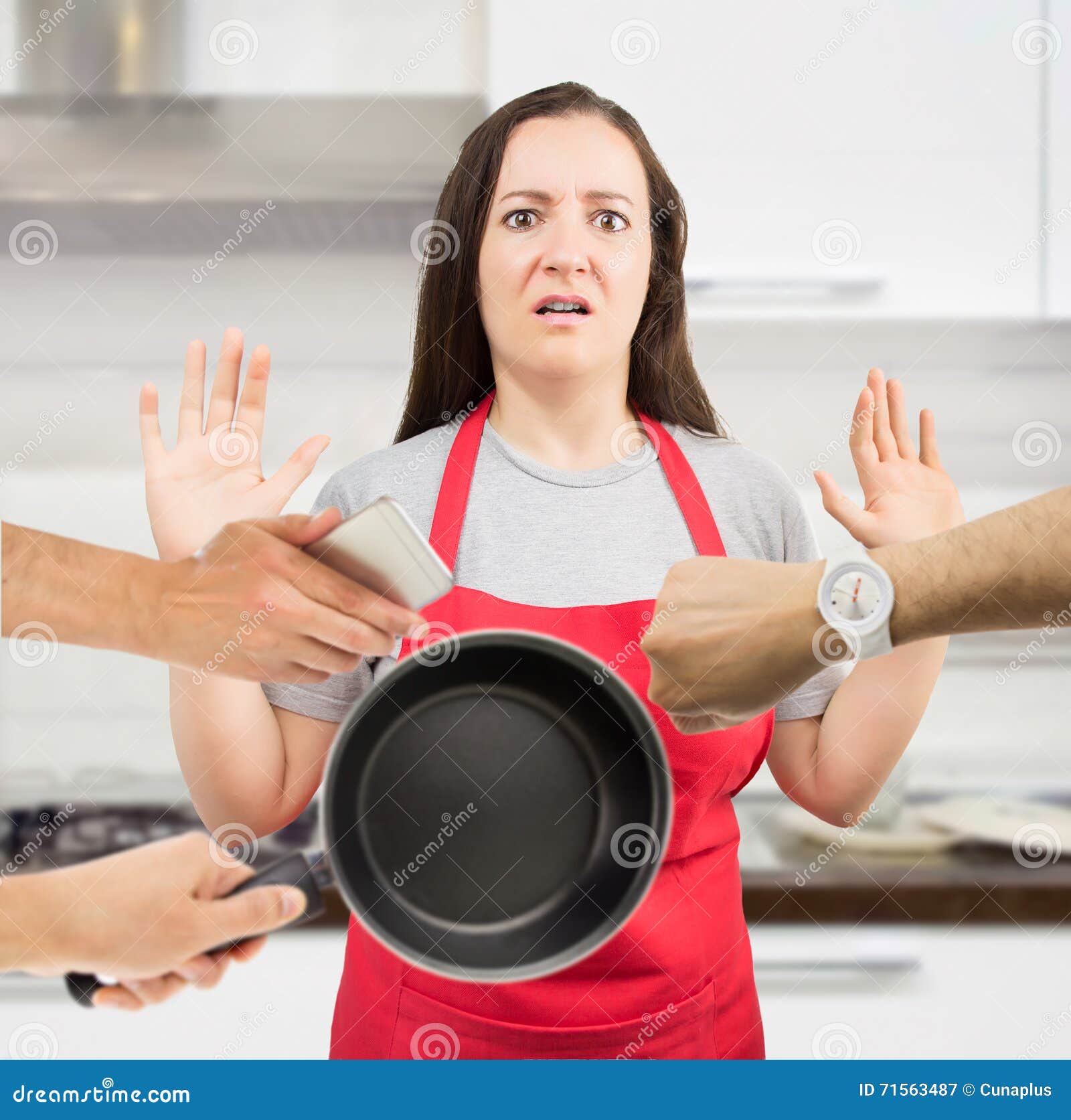 Busy Housewife at Kitchen of Home Stock Image - Image of house, chef ...