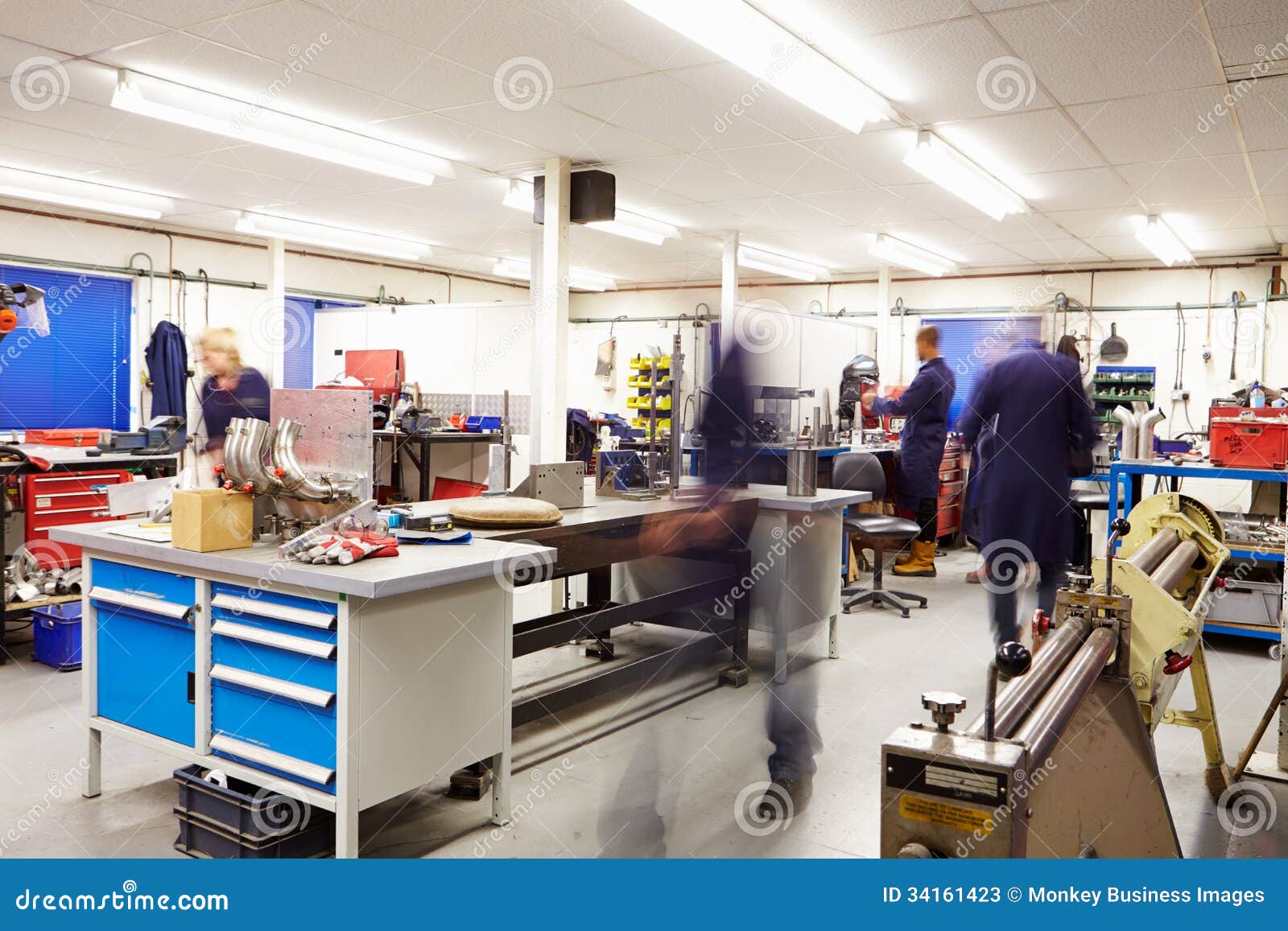 Busy Interior of Engineering Workshop Stock Image - Image of indoors ...