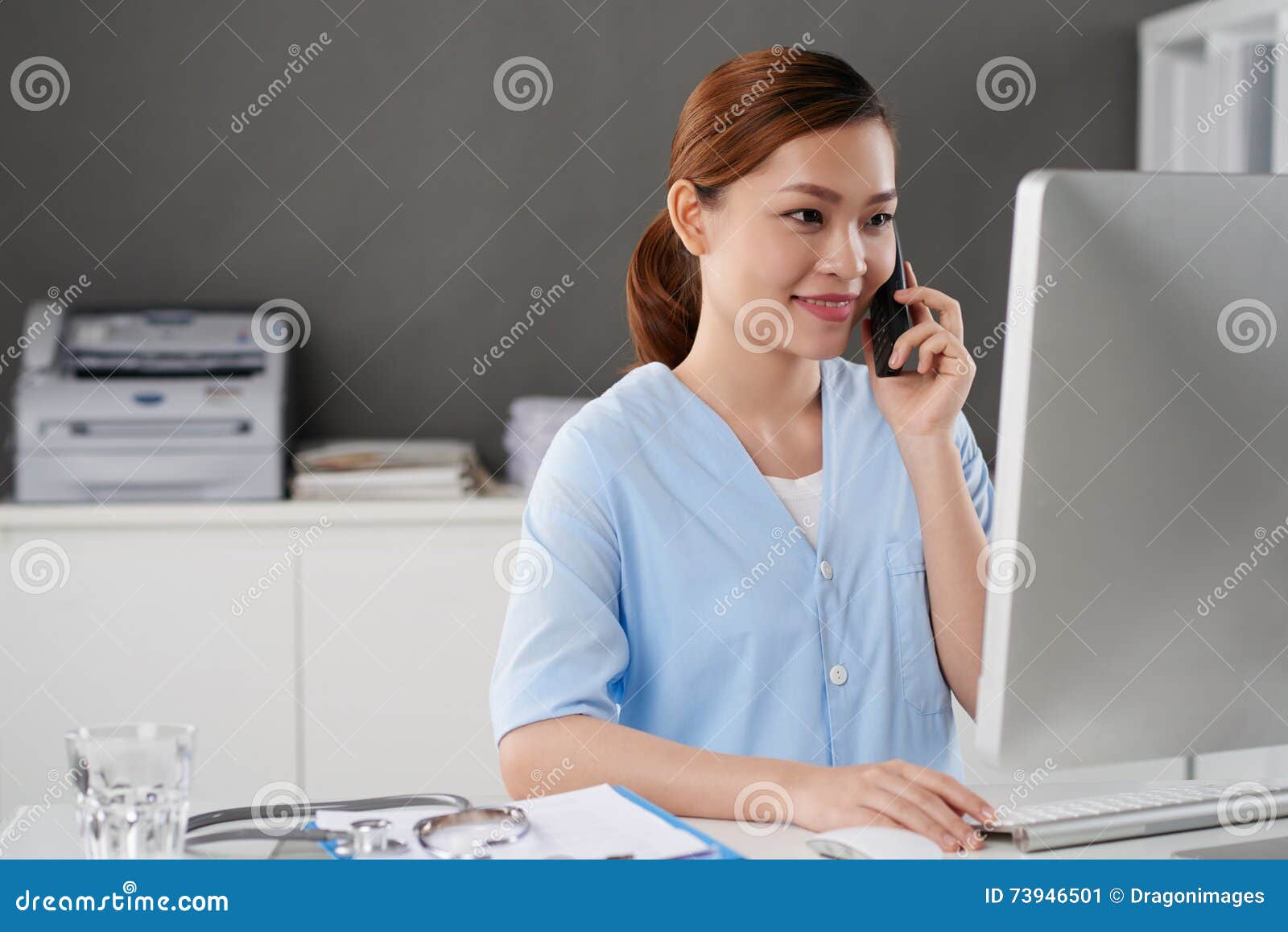 Busy intern stock image. Image of information, doctor - 73946501