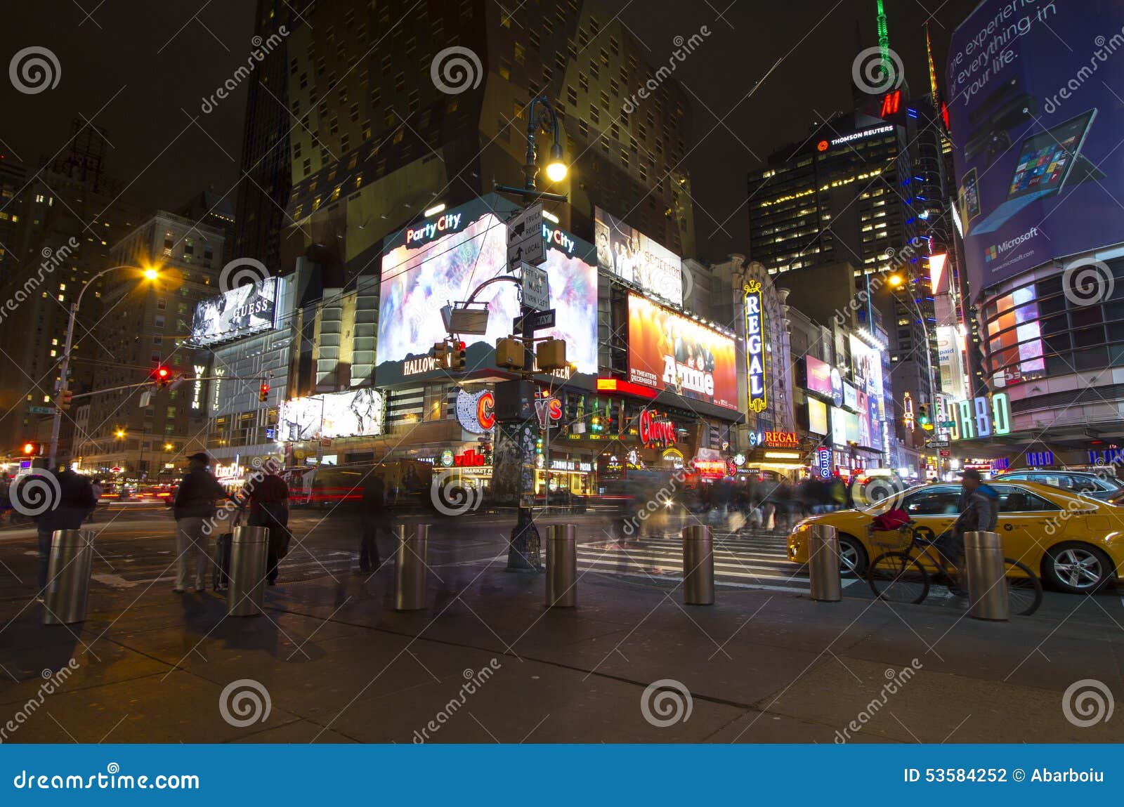 Busy intersection editorial photography. Image of broadway - 53584252