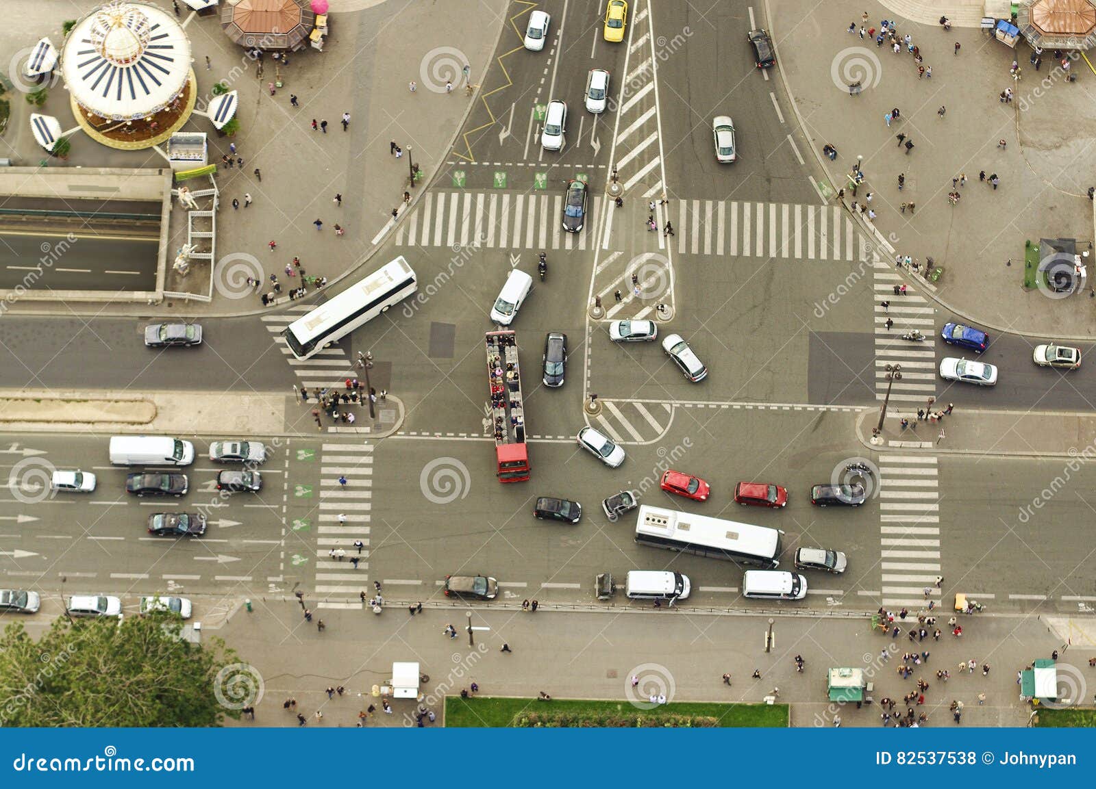 Busy Intersection Seen from Above Stock Photo - Image of europe ...