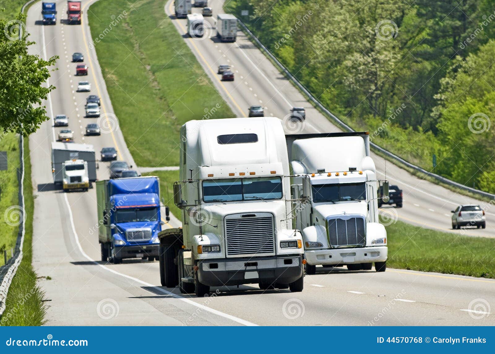 Busy Interstate Traffic stock photo. Image of cargo, business - 44570768