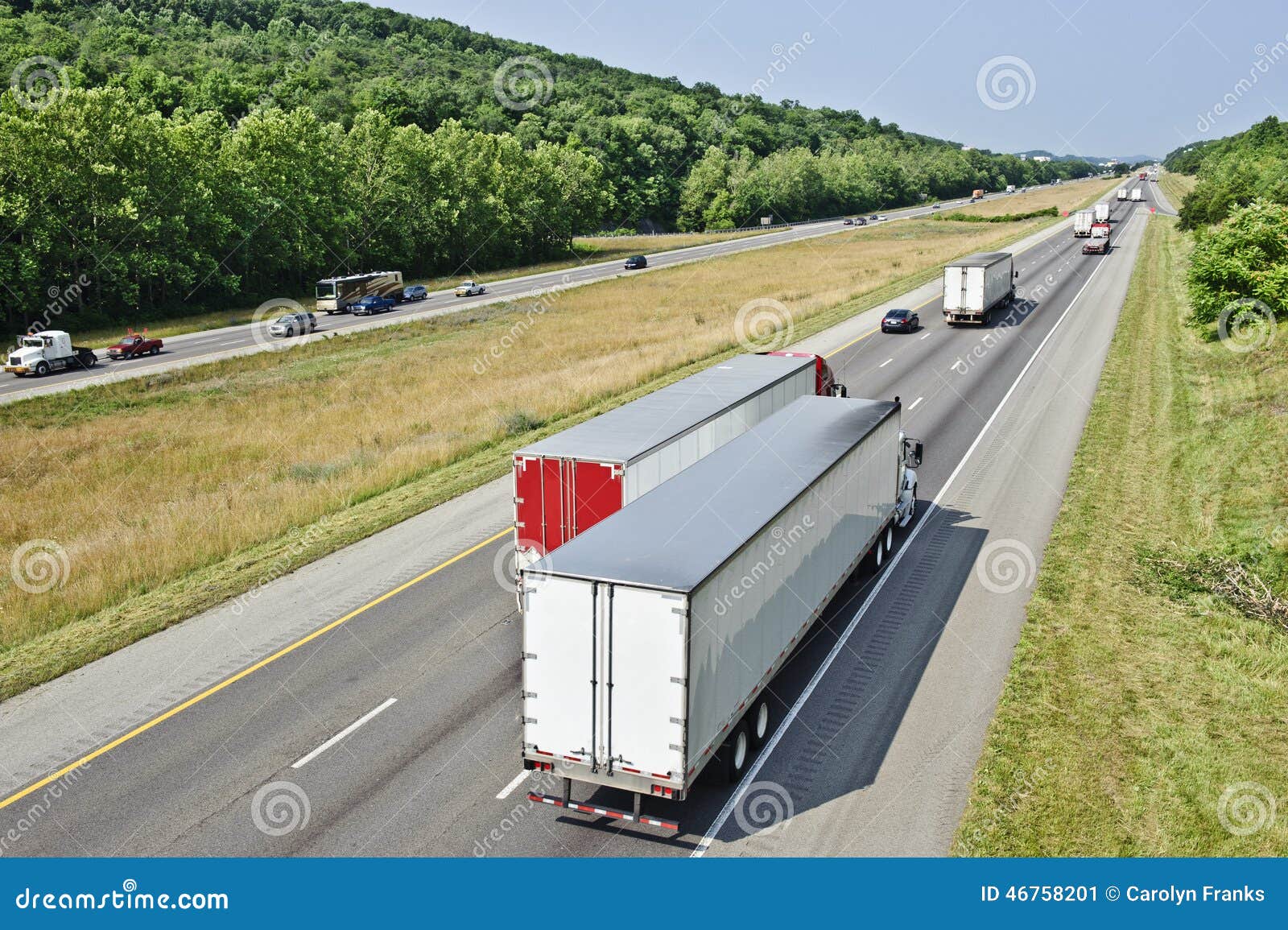 Busy Interstate Traffic stock image. Image of bright - 46758201