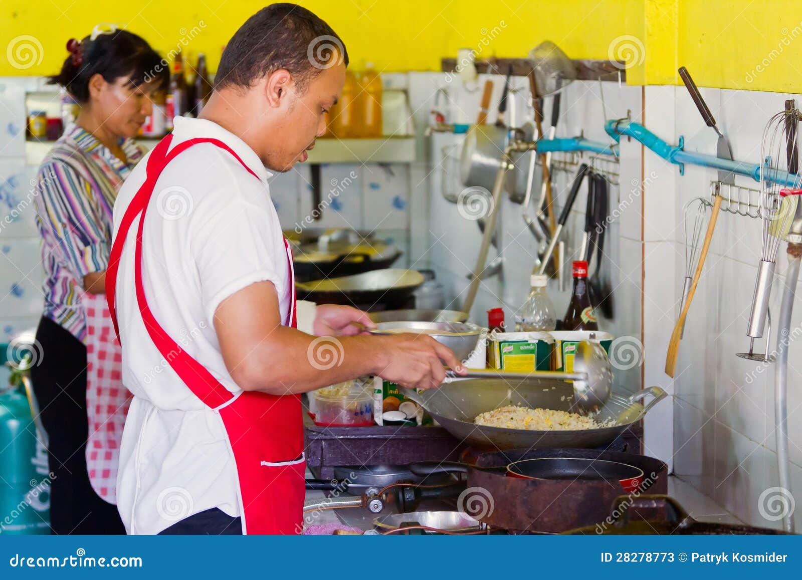 Busy Kitchen of Thai Restaurant Editorial Stock Photo - Image of ...