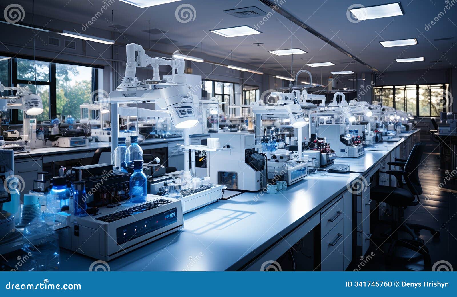 Busy Lab Filled with Various Equipment Stock Photo - Image of ...