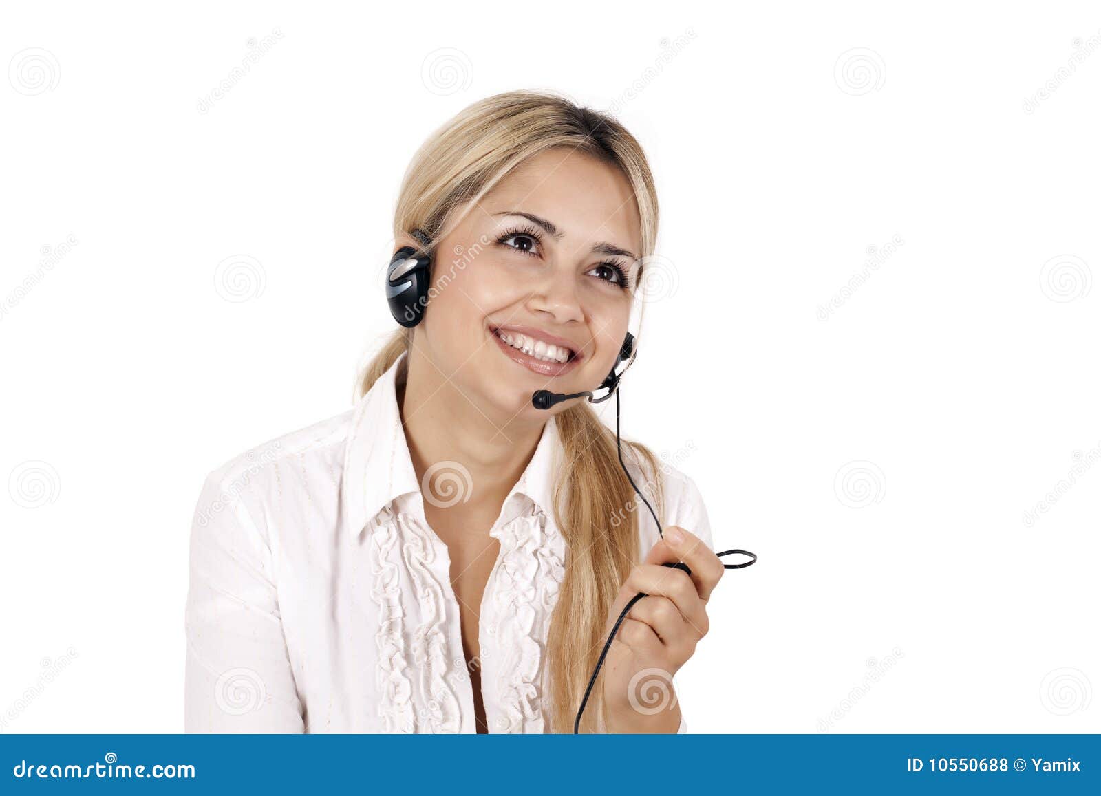 Busy Lady stock photo. Image of hair, headset, representative - 10550688
