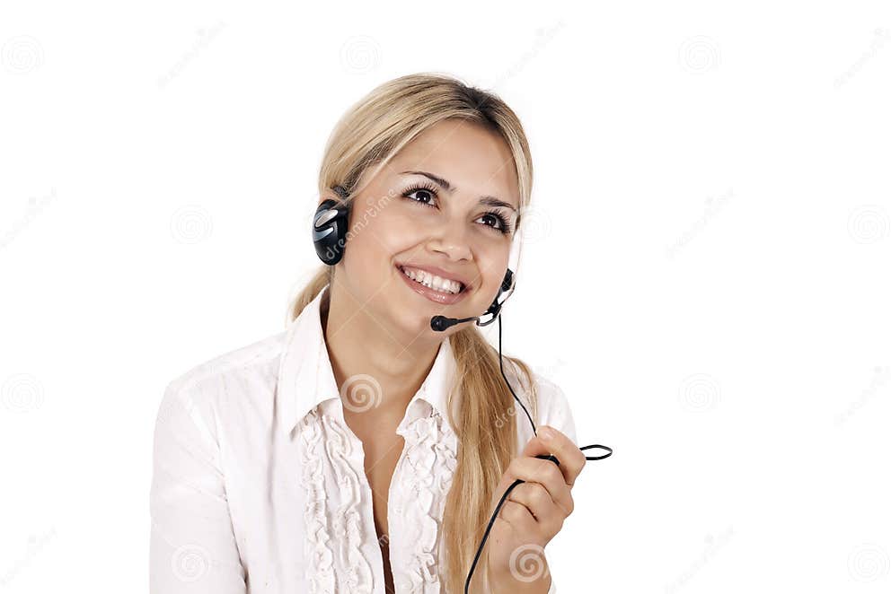 Busy Lady stock photo. Image of hair, headset, representative - 10550688