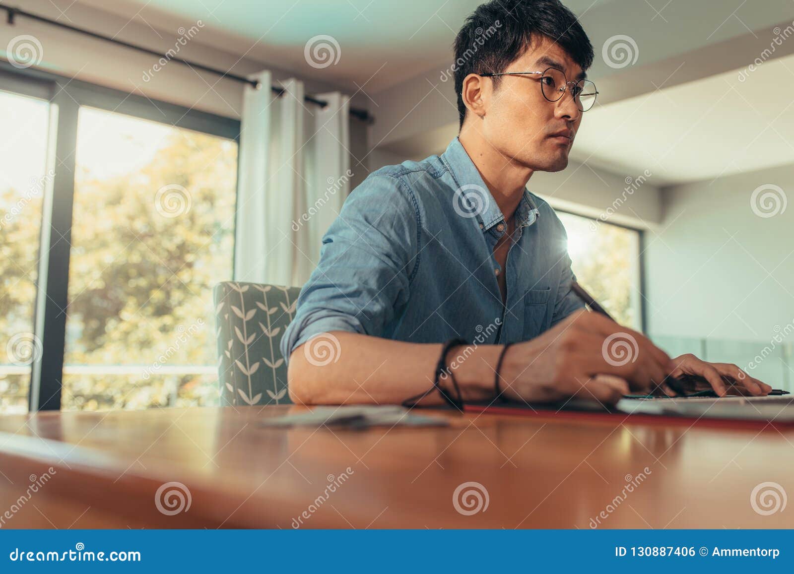 Busy Looking Architect Working at His Desk Stock Photo - Image of ...