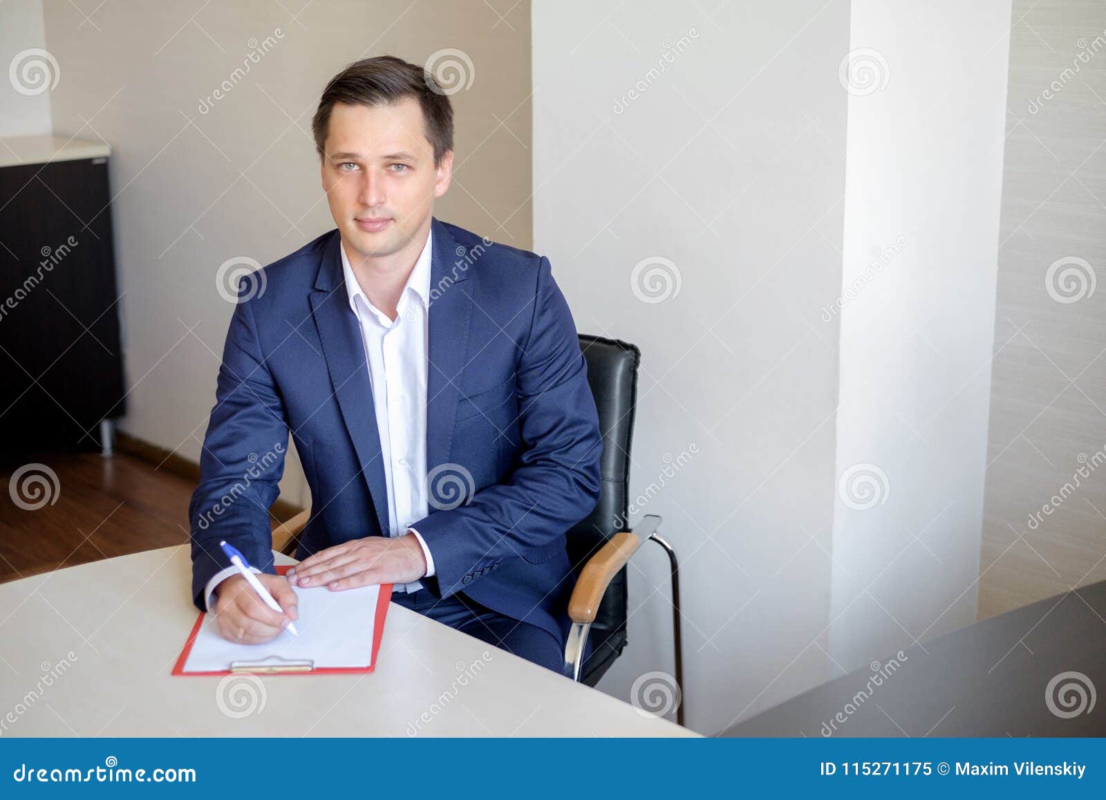 Busy Male Office Worker Going To Make Notes Stock Image - Image of ...