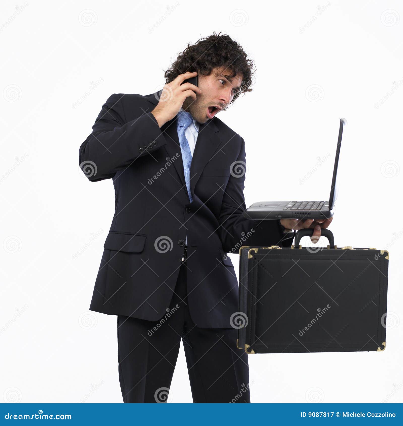 Busy man stock image. Image of laptop, call, active, cell - 9087817