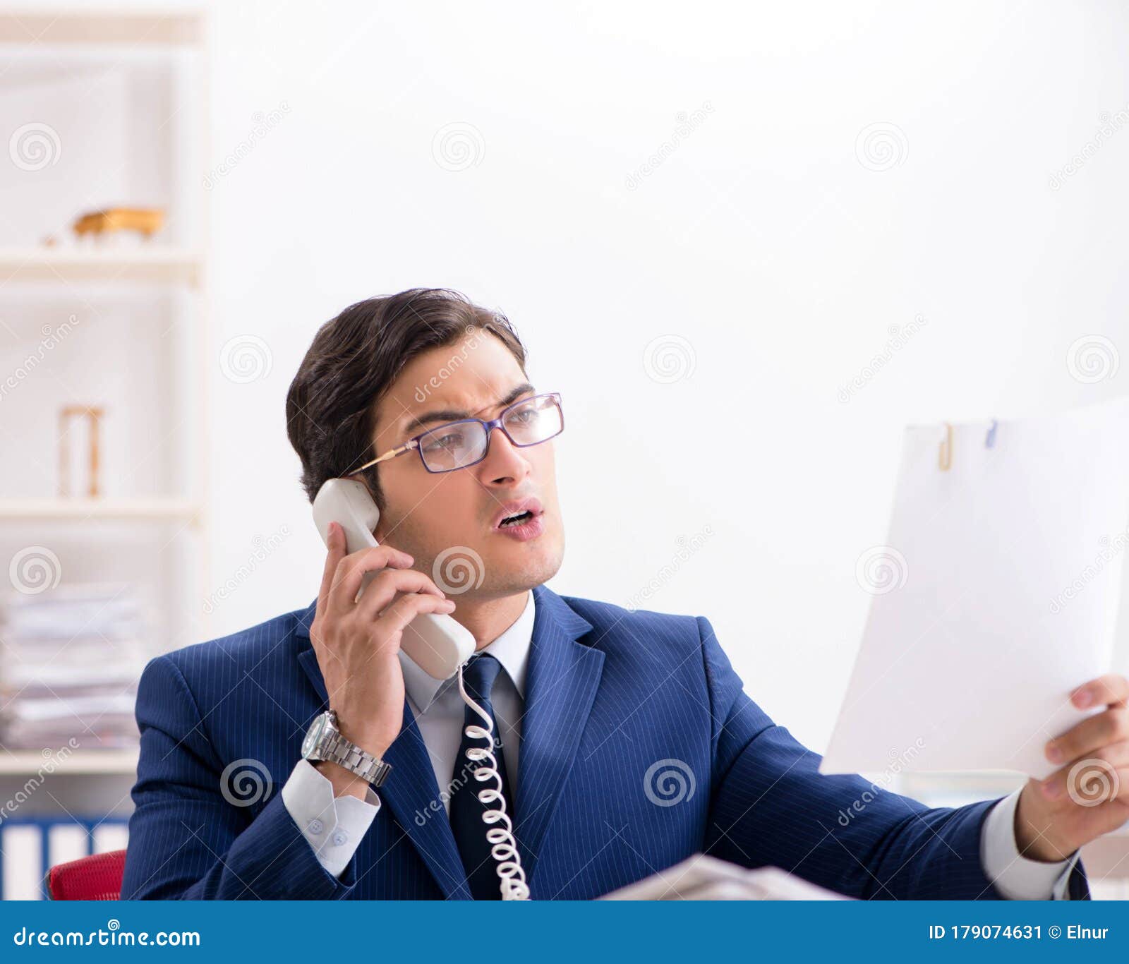 Busy Man Complaining about His Workload Stock Image - Image of manager ...