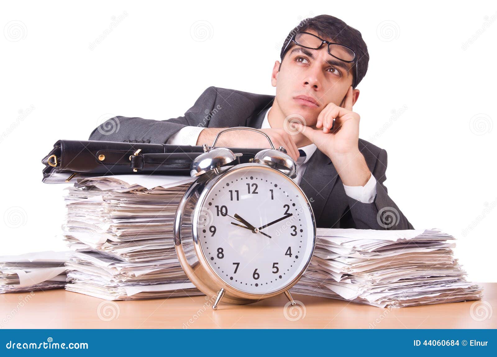Busy Man with Stack of Papers Isolated Stock Photo - Image of hurry ...