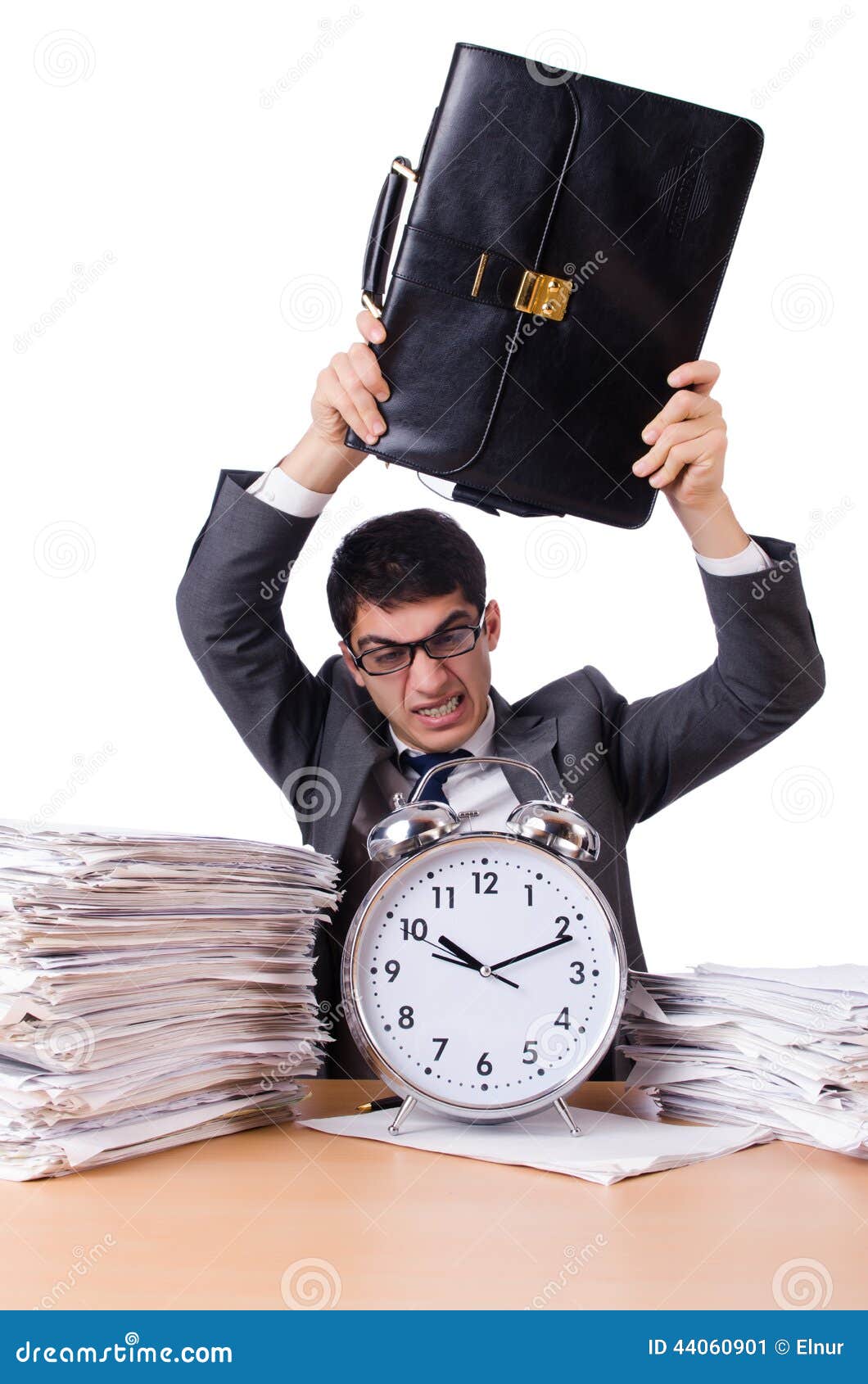 Busy Man with Stack of Papers Isolated Stock Image - Image of nerd ...
