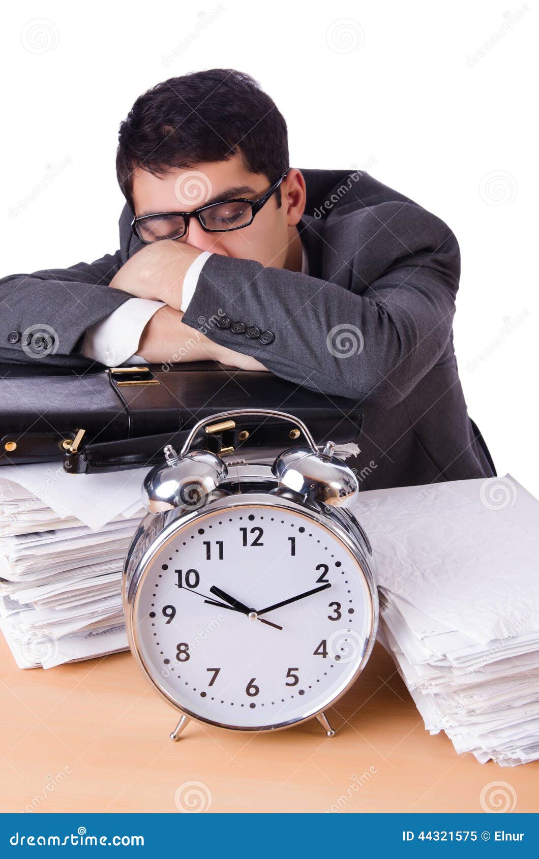 Busy Man with Stack of Papers Stock Image - Image of alarm, overdue ...