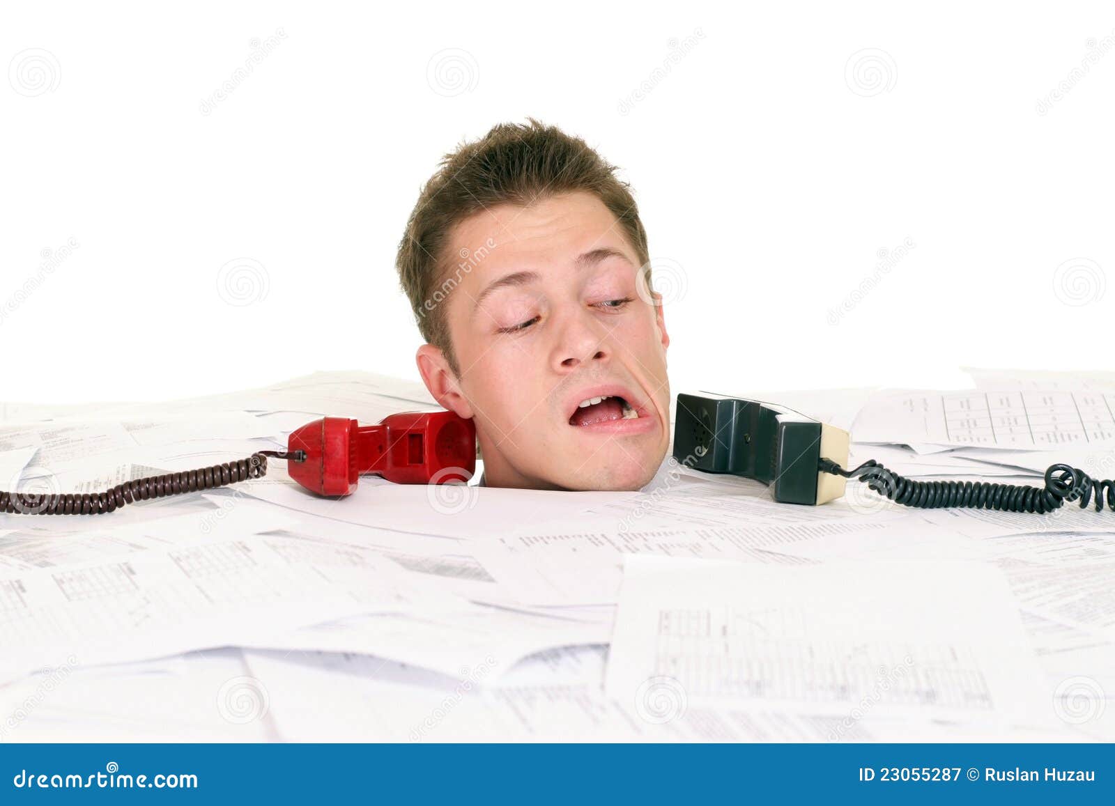 Busy man with telephone stock image. Image of beautiful - 23055287