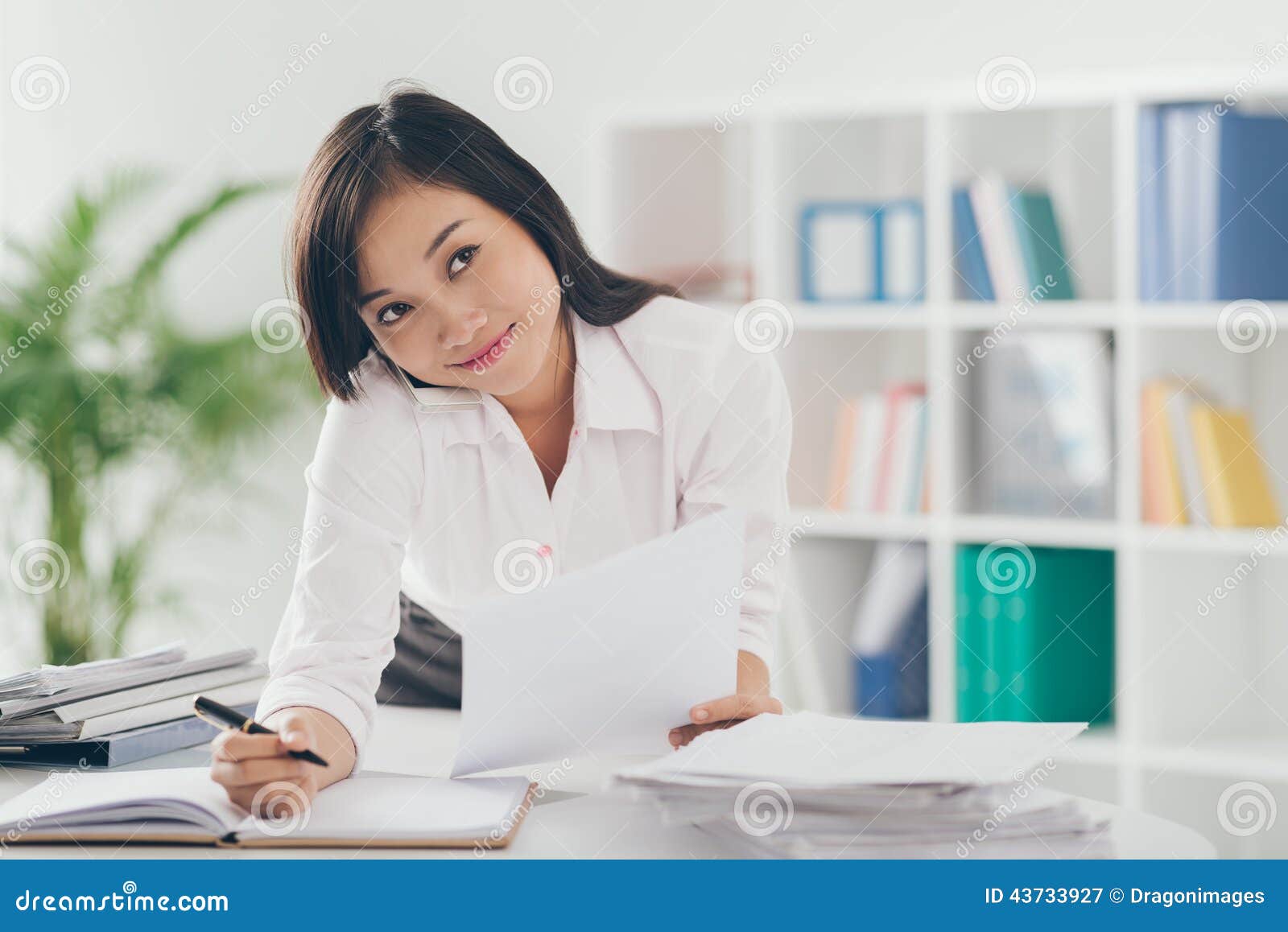 Busy manager stock image. Image of cellphone, office - 43733927