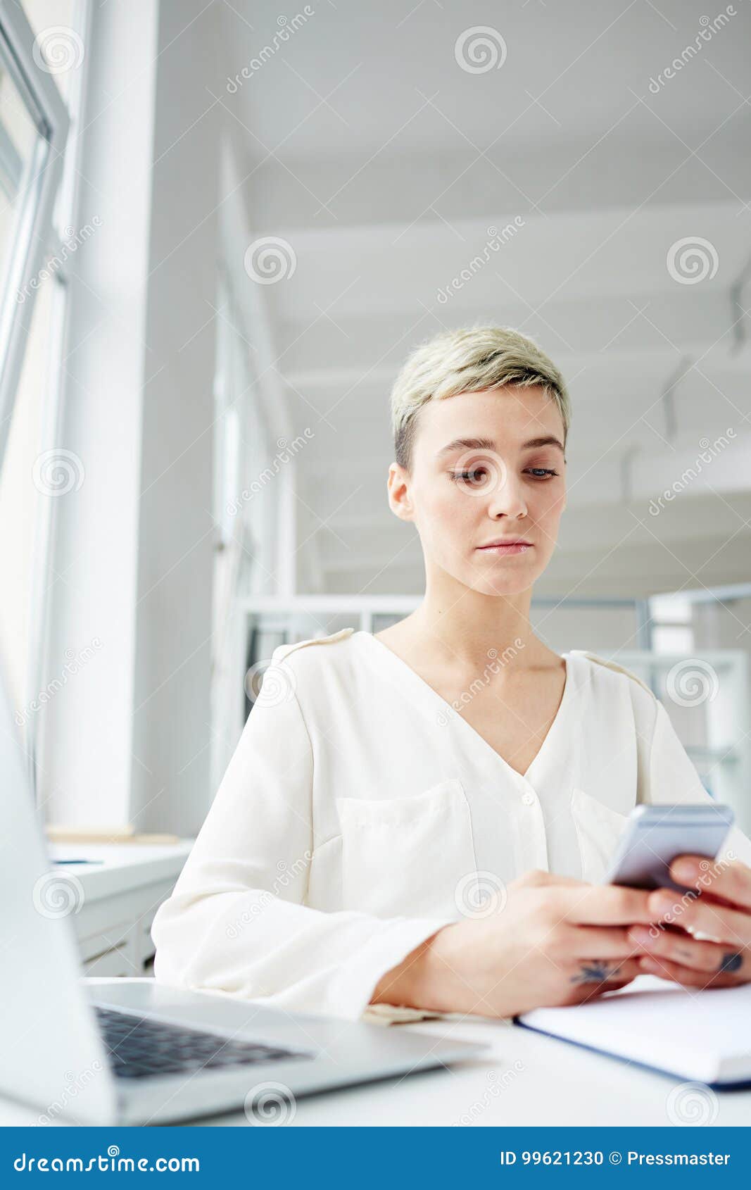 Busy manager stock photo. Image of blonde, communication - 99621230