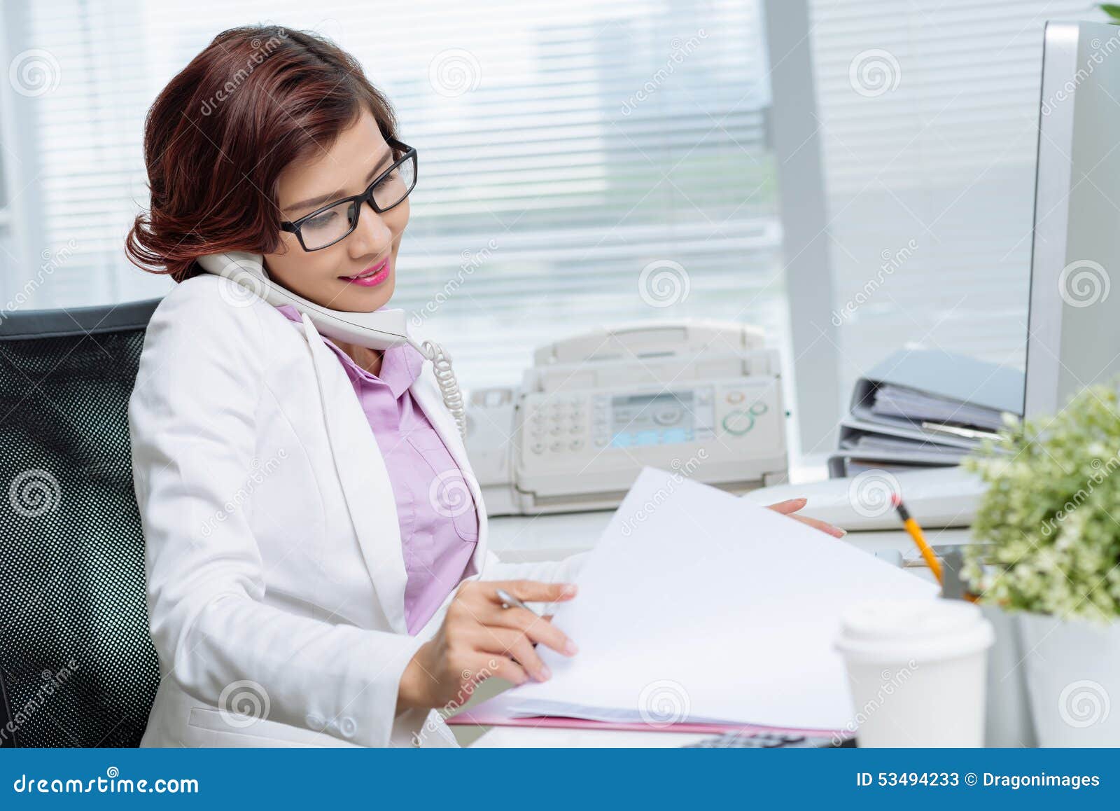 Busy manager stock image. Image of document, asian, financial - 53494233