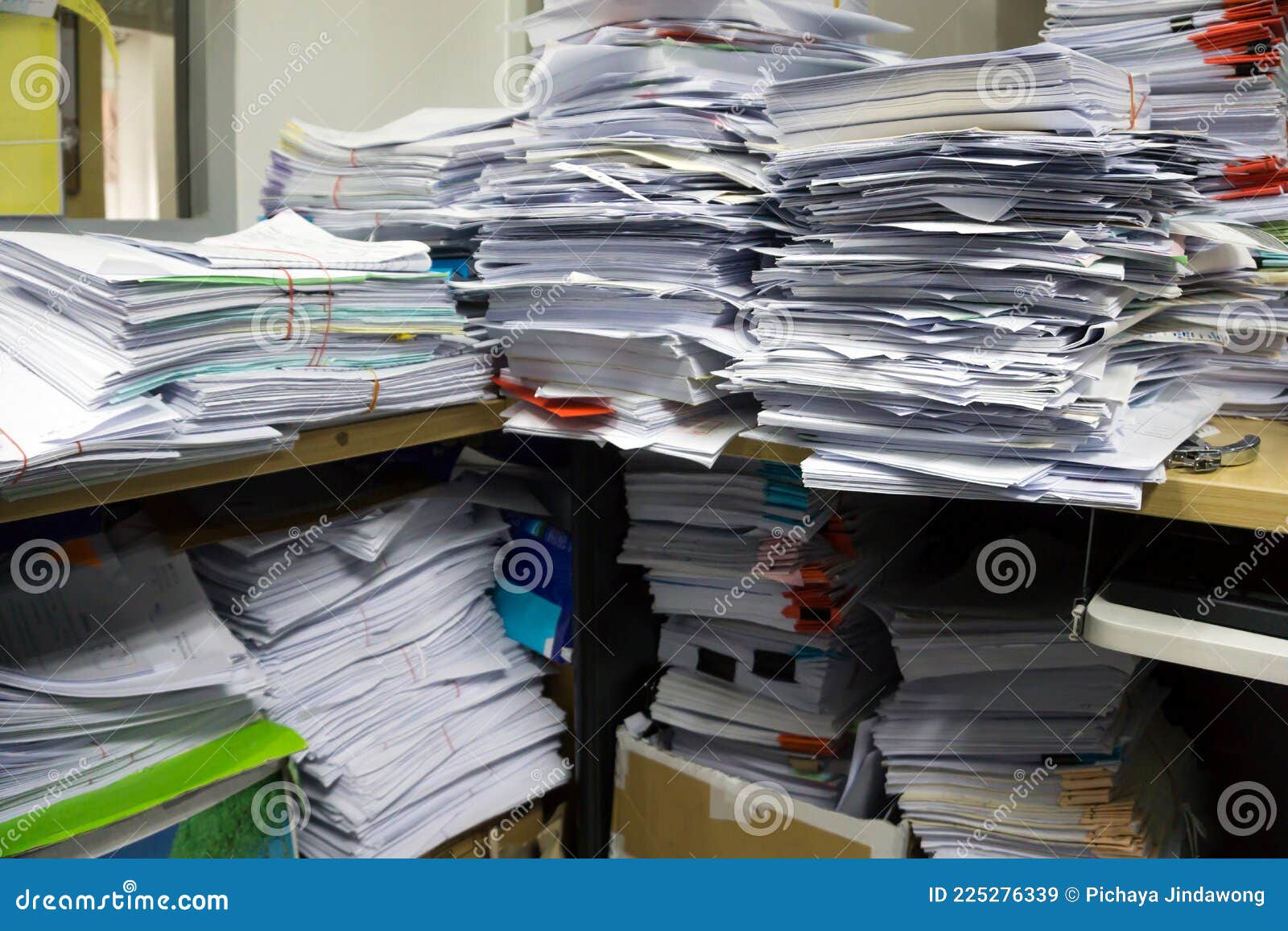 Busy, Messy and Cluttered Workplace, Full of Documents Stock Image ...
