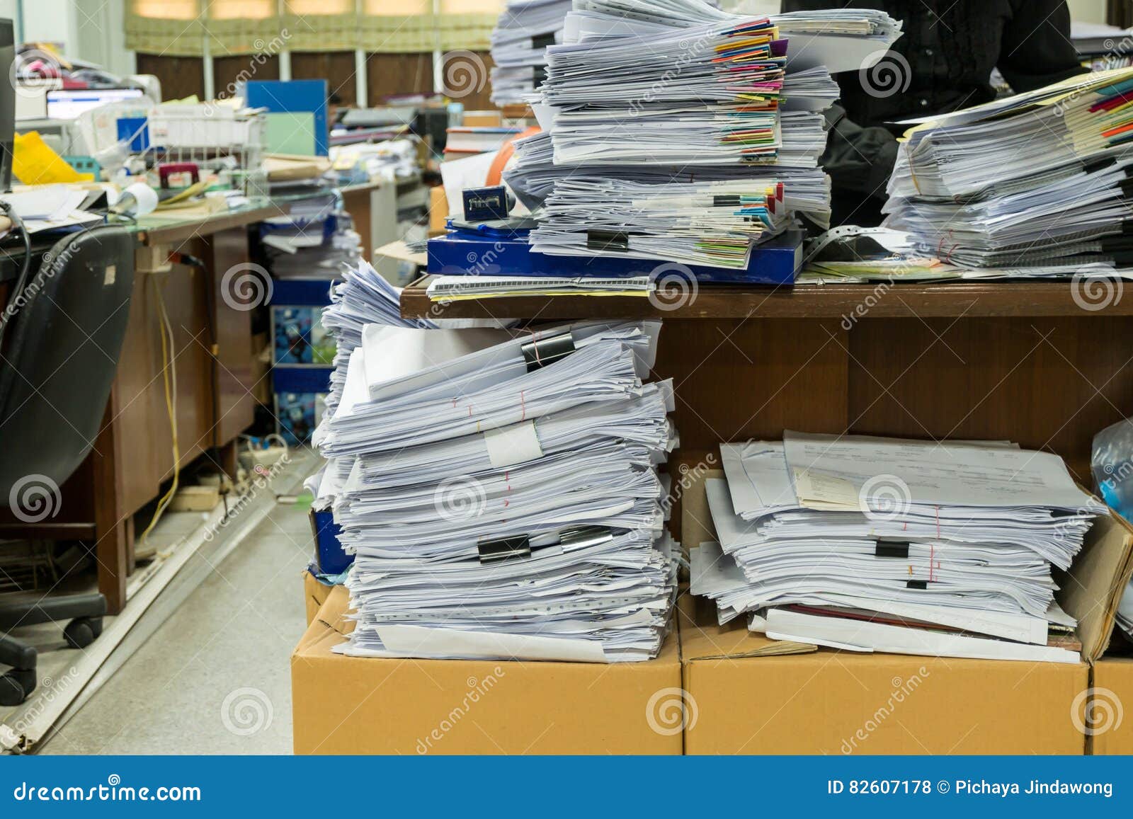 Busy, Messy and Cluttered Workplace Stock Photo - Image of place ...
