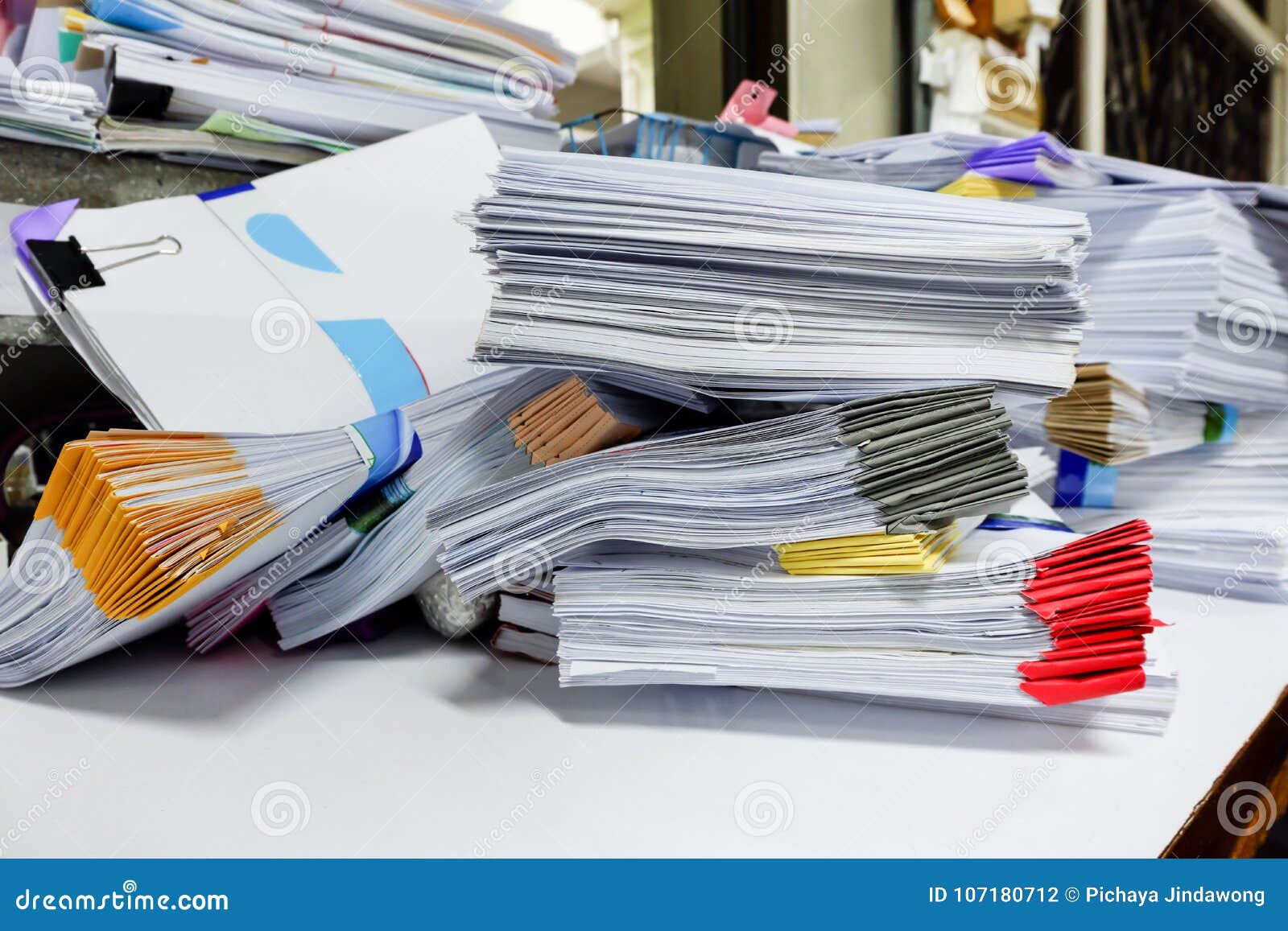 Busy, Messy and Cluttered Workplace, Full of Documents Stock Photo ...