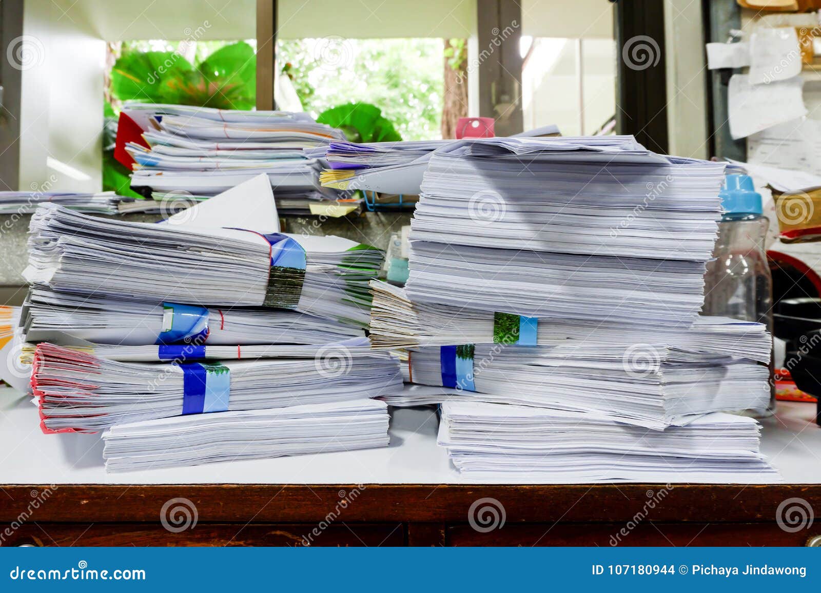 Busy, Messy and Cluttered Workplace, Full of Documents Stock Photo ...