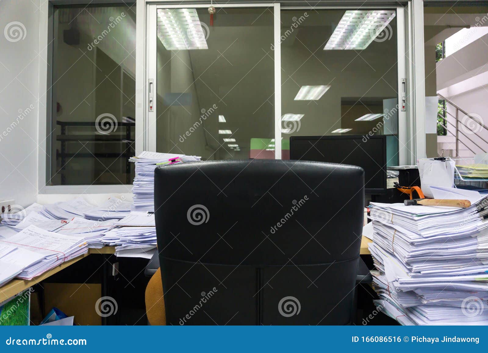 Busy, Messy and Cluttered Workplace, Full of Documents Stock Photo ...