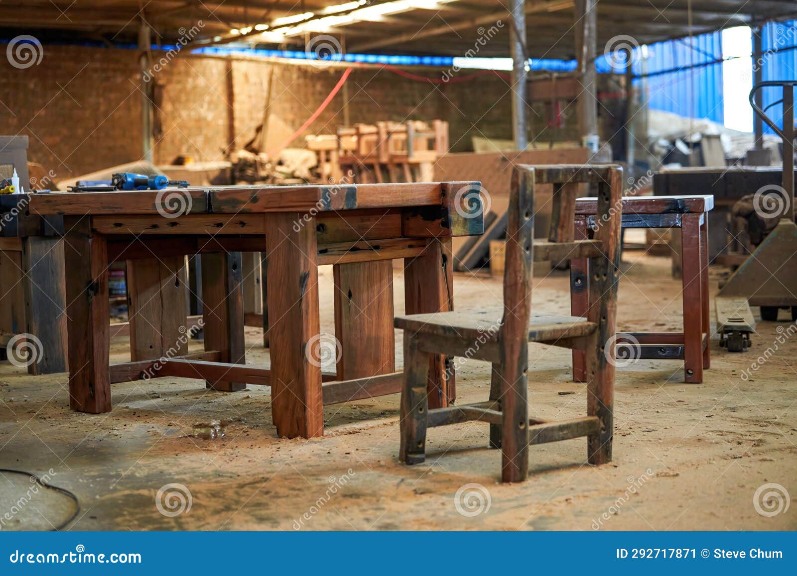 A Busy and Messy Furniture Processing Factory Stock Image - Image of ...